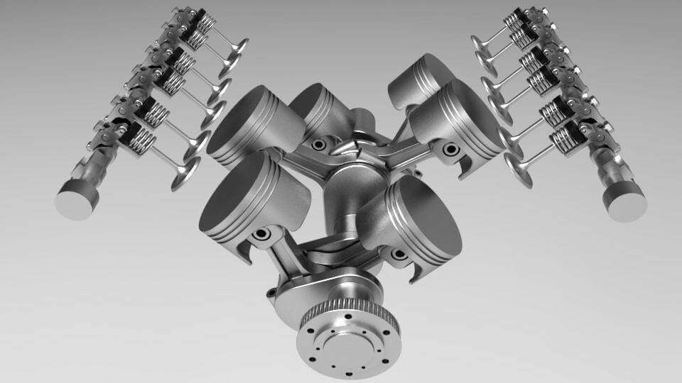 V6 Car Engine - 3D Model by AhmedSaleh