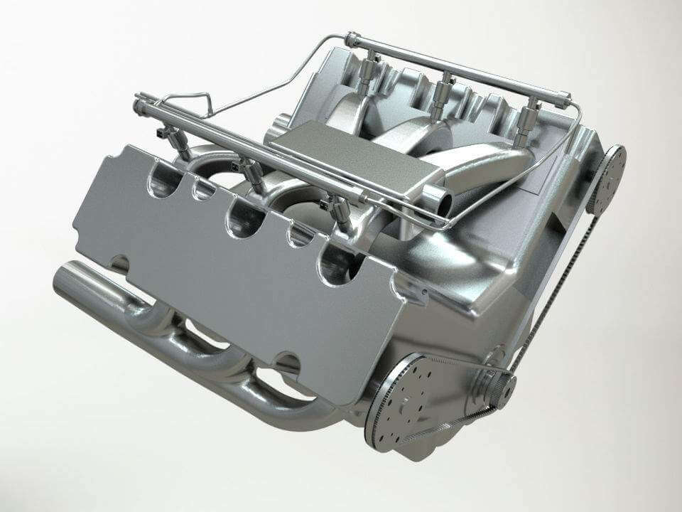 V6 Car Engine - 3D Model by AhmedSaleh