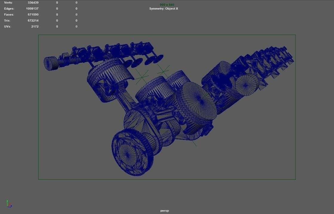 V6 Car Engine - 3D Model by AhmedSaleh