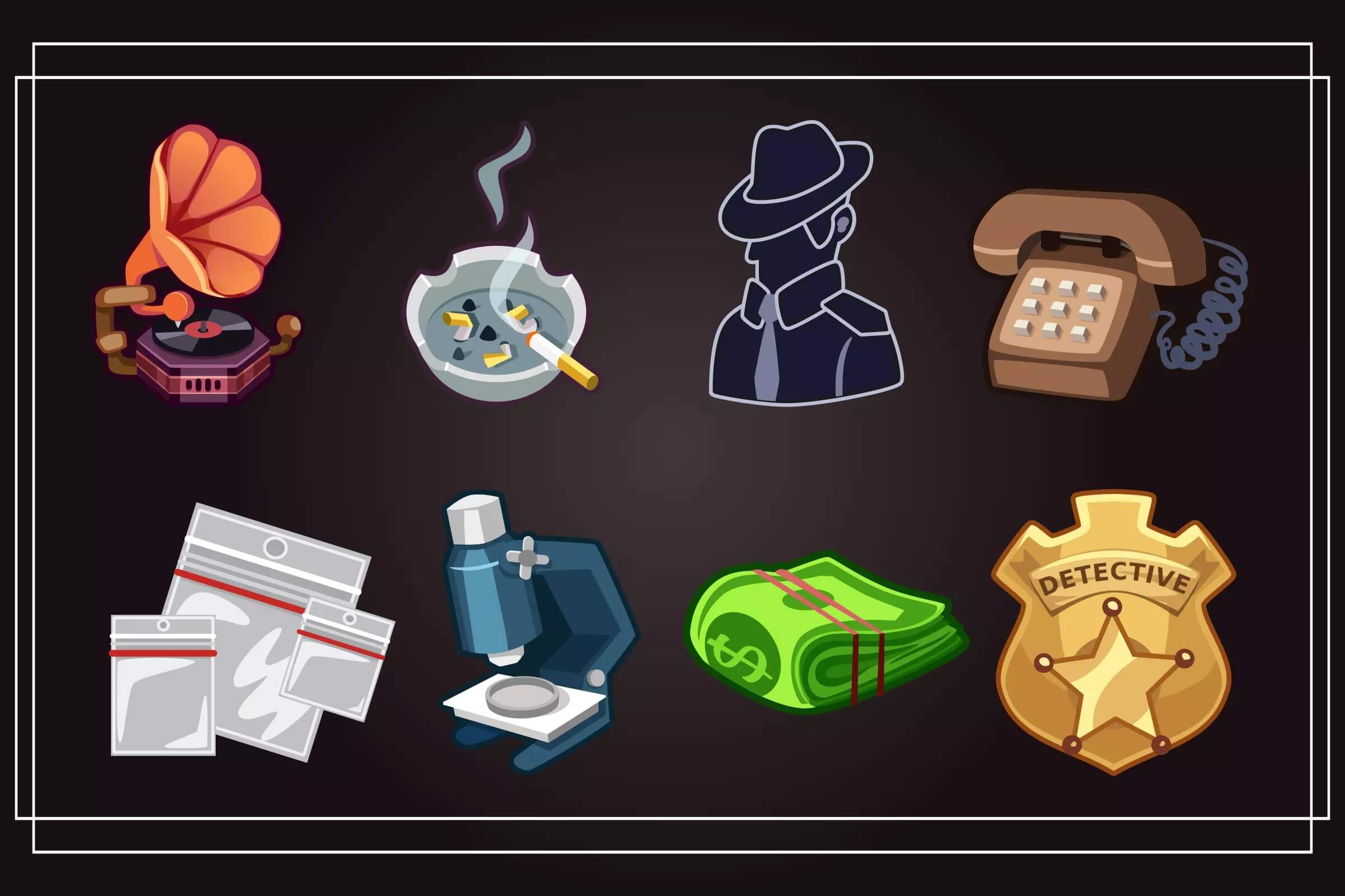 Detective Pack - 2D Game Asset by AhNinniah