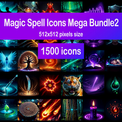 Magic Spell Icons Mega Bundle2 - 2D Game Asset by AIgameicons