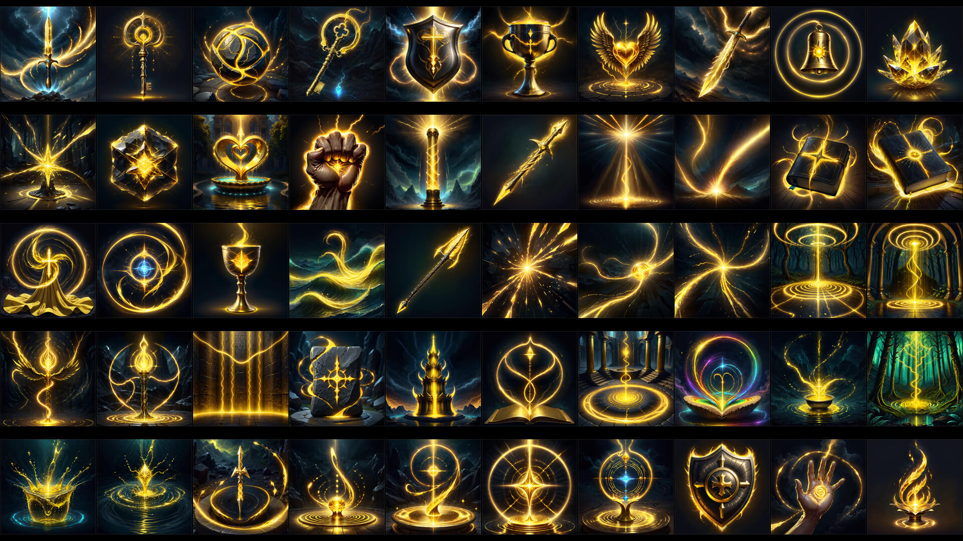 Realistic Magic Spell Icons Mega Bundle1 - 2D Game Asset by AIgameicons