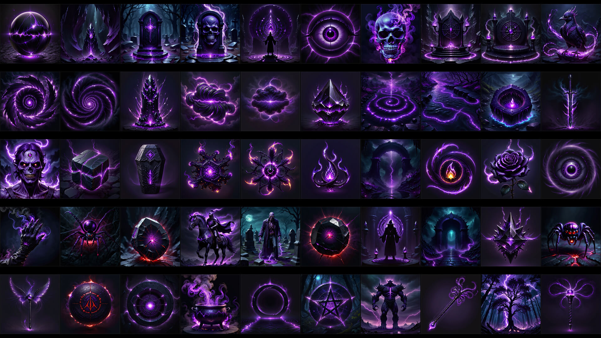 Realistic Magic Spell Icons Mega Bundle1 - 2D Game Asset by AIgameicons