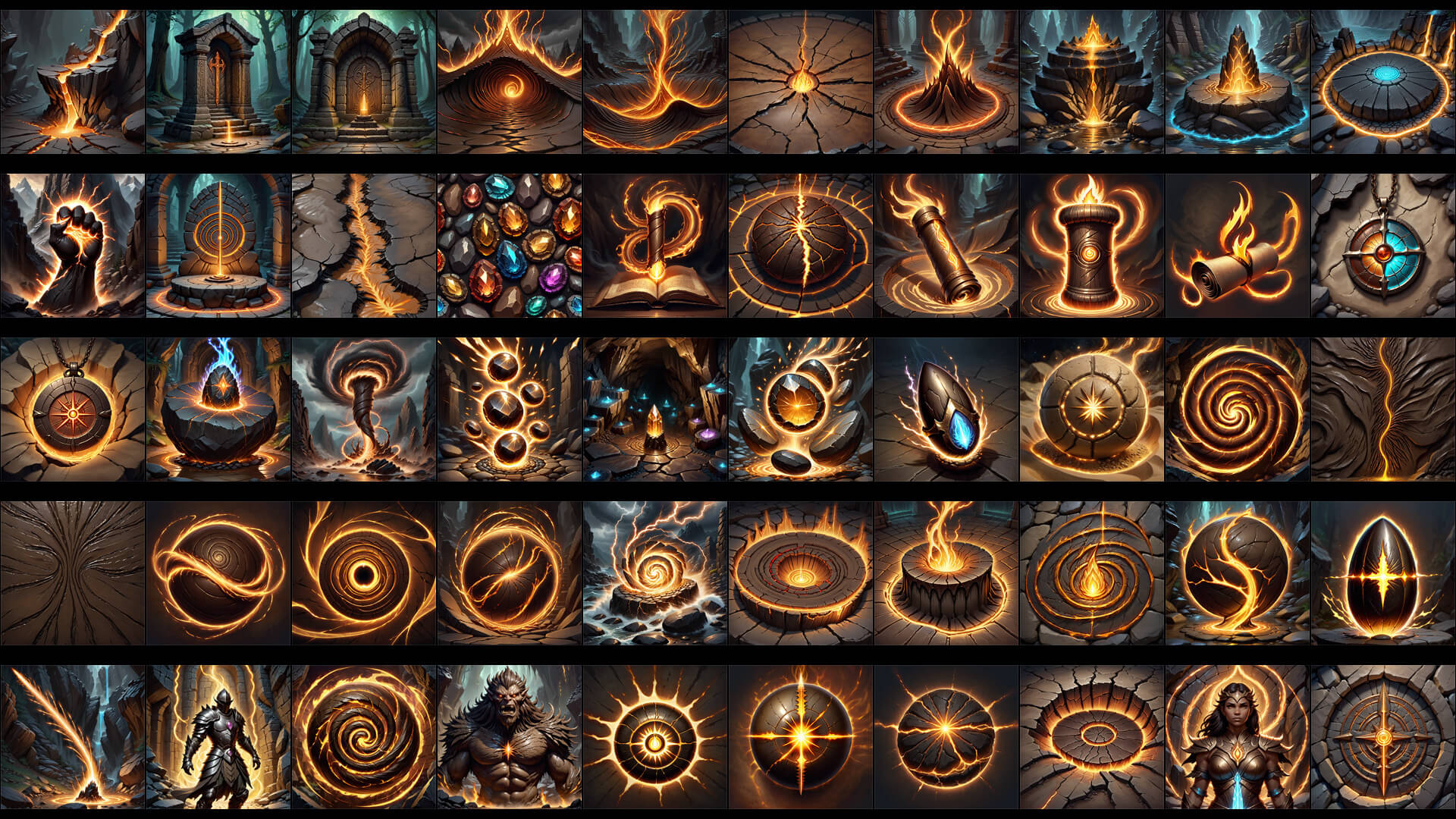 Realistic Magic Spell Icons Mega Bundle1 - 2D Game Asset by AIgameicons