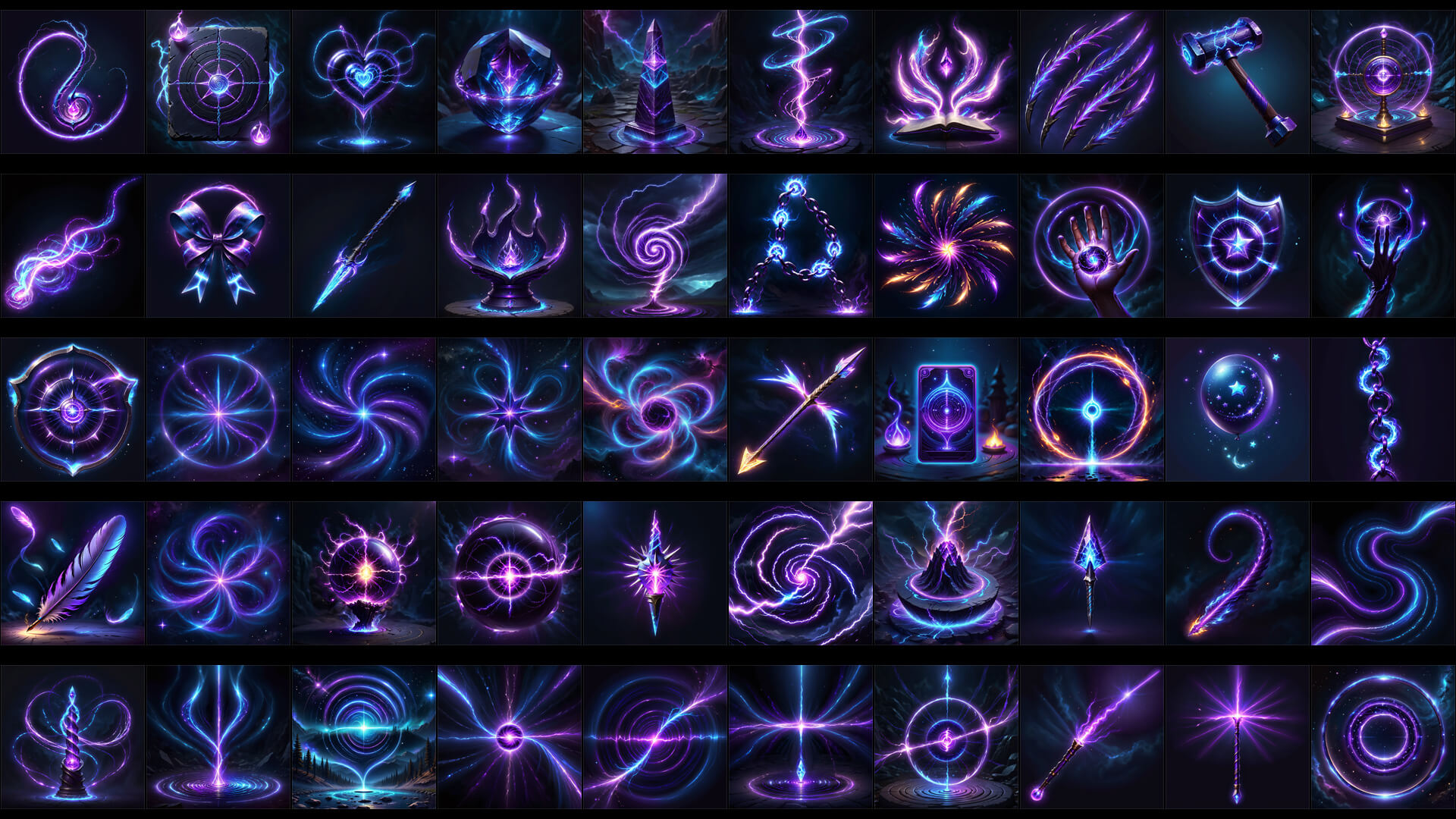 Realistic Magic Spell Icons Mega Bundle1 - 2D Game Asset by AIgameicons