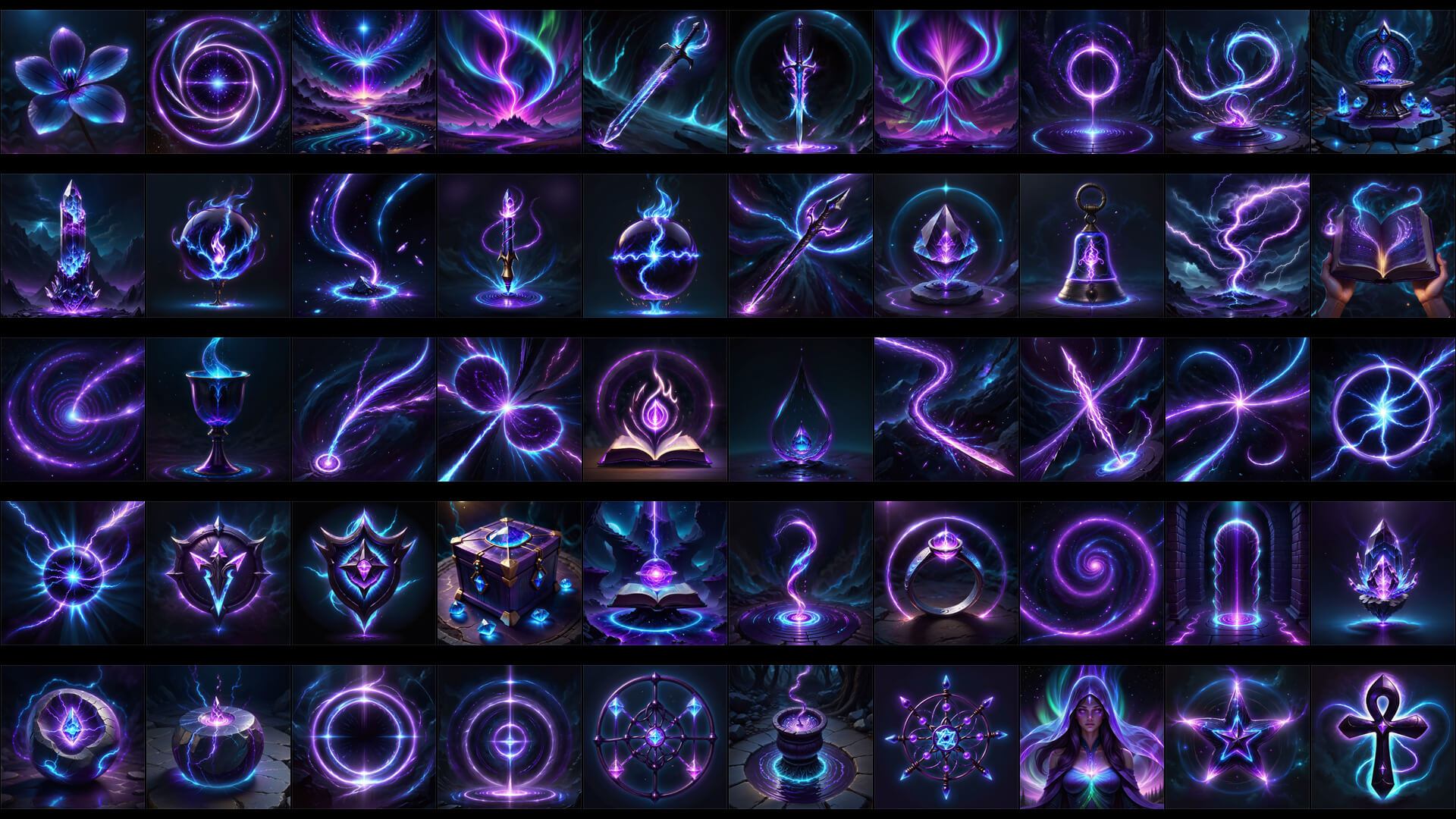 Realistic Magic Spell Icons Mega Bundle1 - 2D Game Asset by AIgameicons
