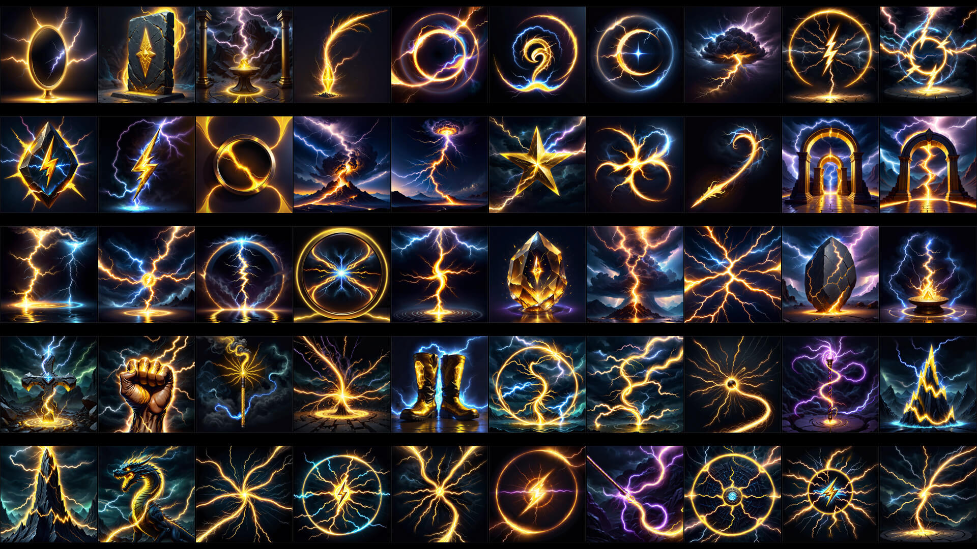 Realistic Magic Spell Icons Mega Bundle1 - 2D Game Asset by AIgameicons