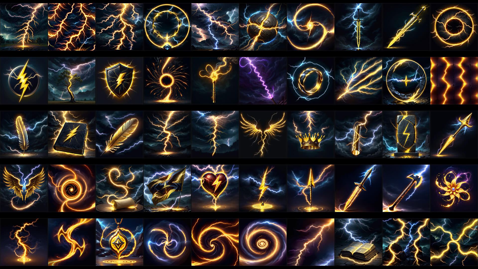 Realistic Magic Spell Icons Mega Bundle1 - 2D Game Asset by AIgameicons
