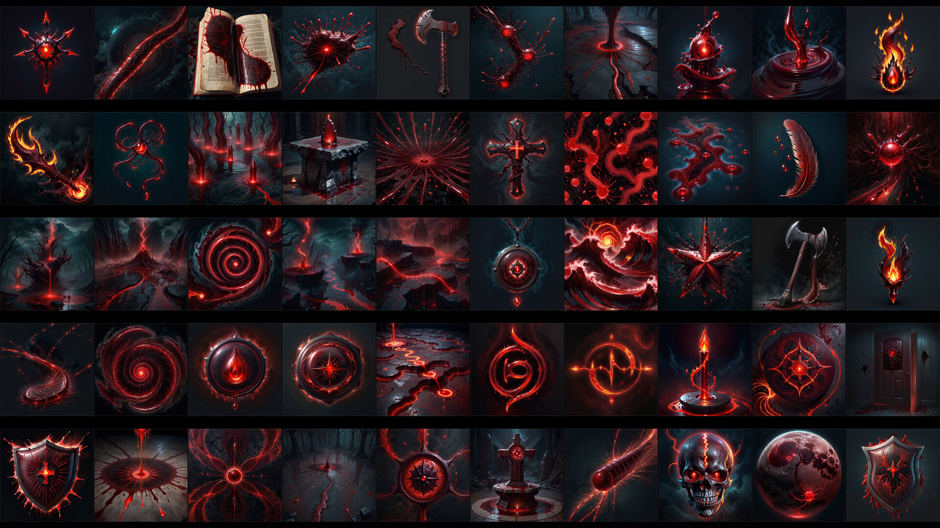 Realistic Magic Spell Icons Mega Bundle1 - 2D Game Asset by AIgameicons