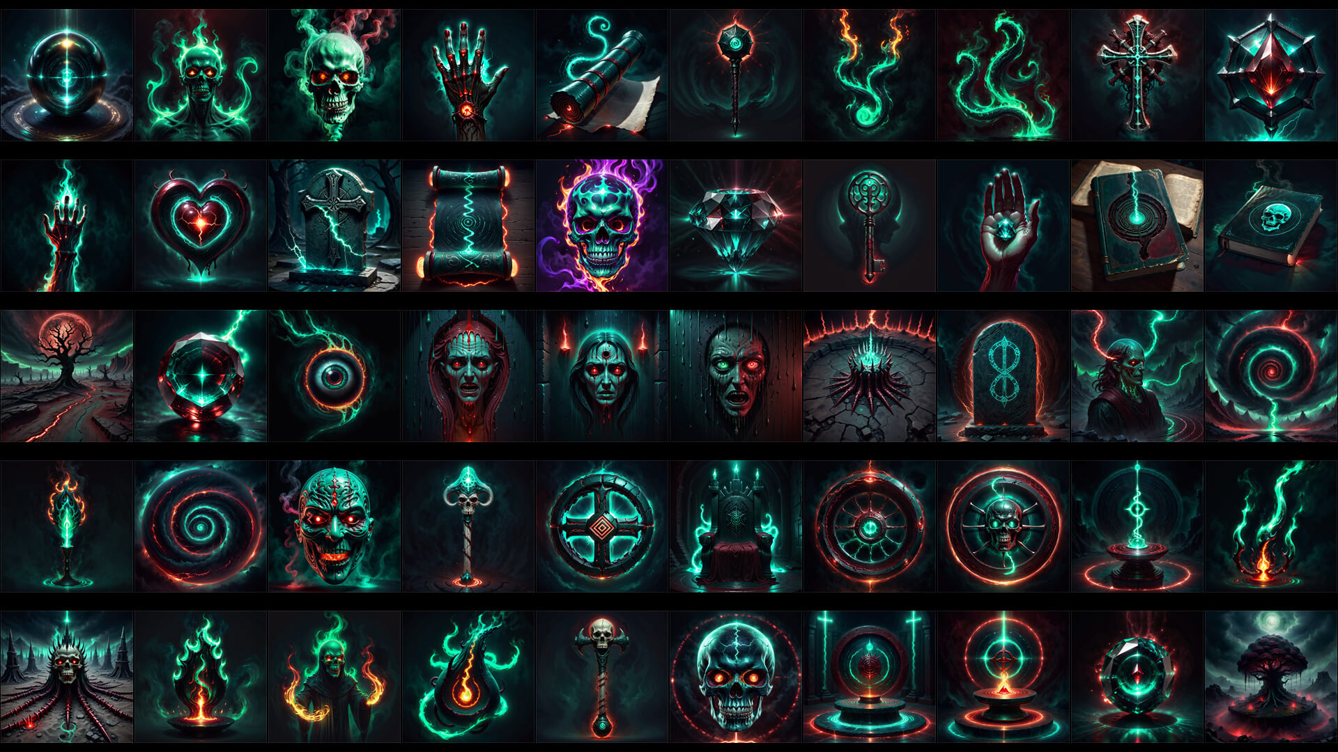 Realistic Magic Spell Icons Mega Bundle1 - 2D Game Asset by AIgameicons