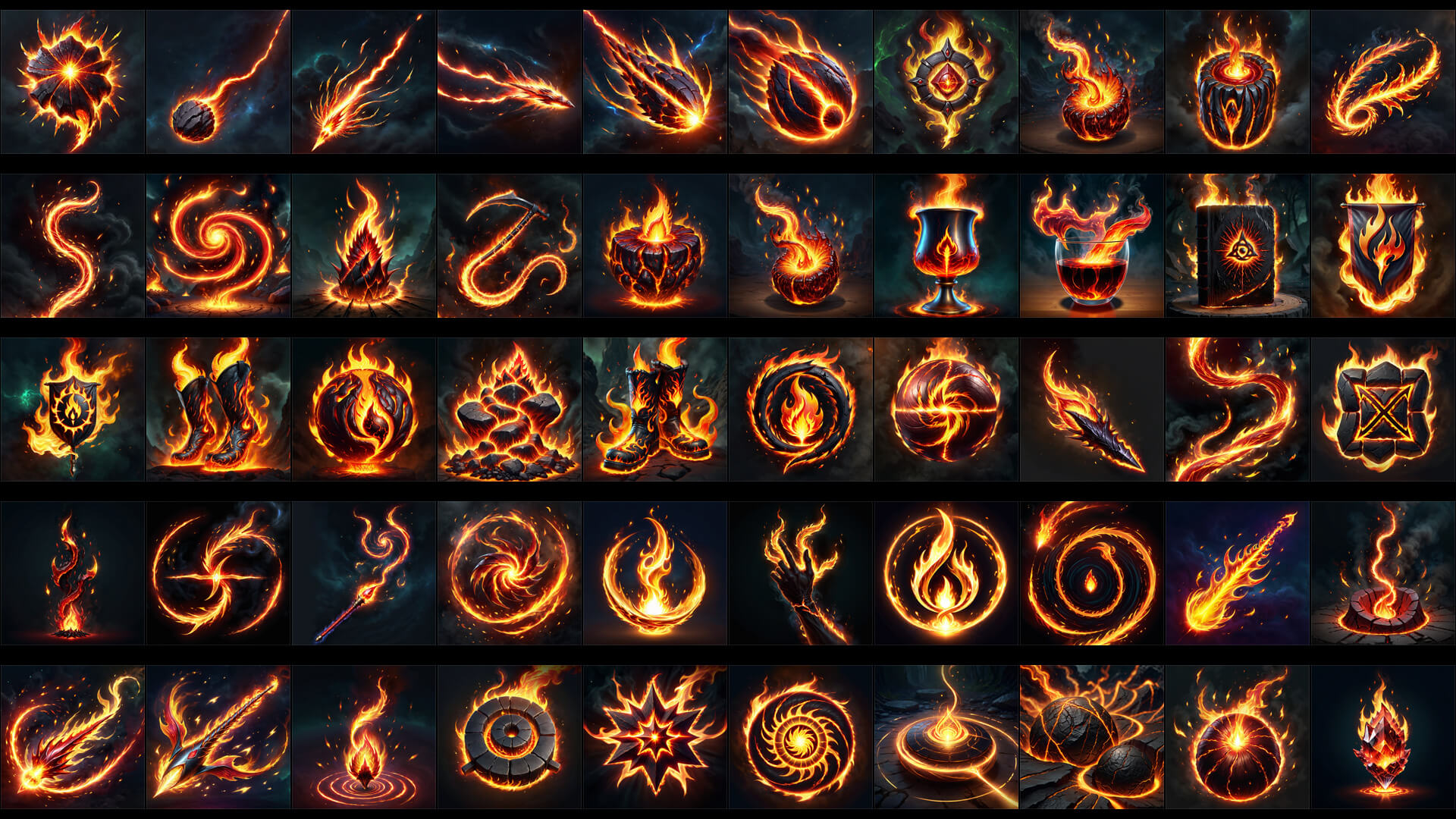 Realistic Magic Spell Icons Mega Bundle2 - 2D Game Asset by AIgameicons