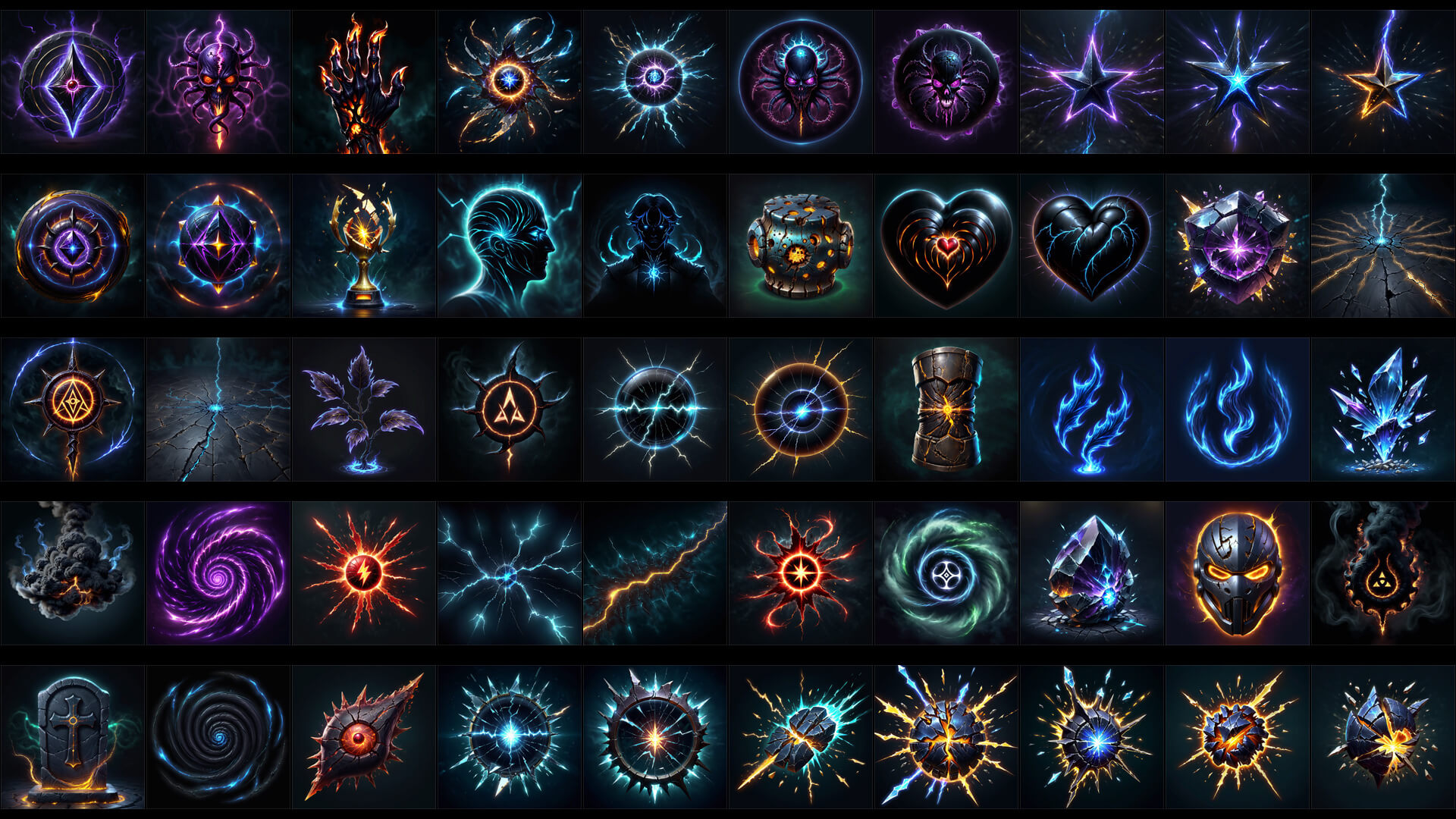 Realistic Magic Spell Icons Mega Bundle2 - 2D Game Asset by AIgameicons
