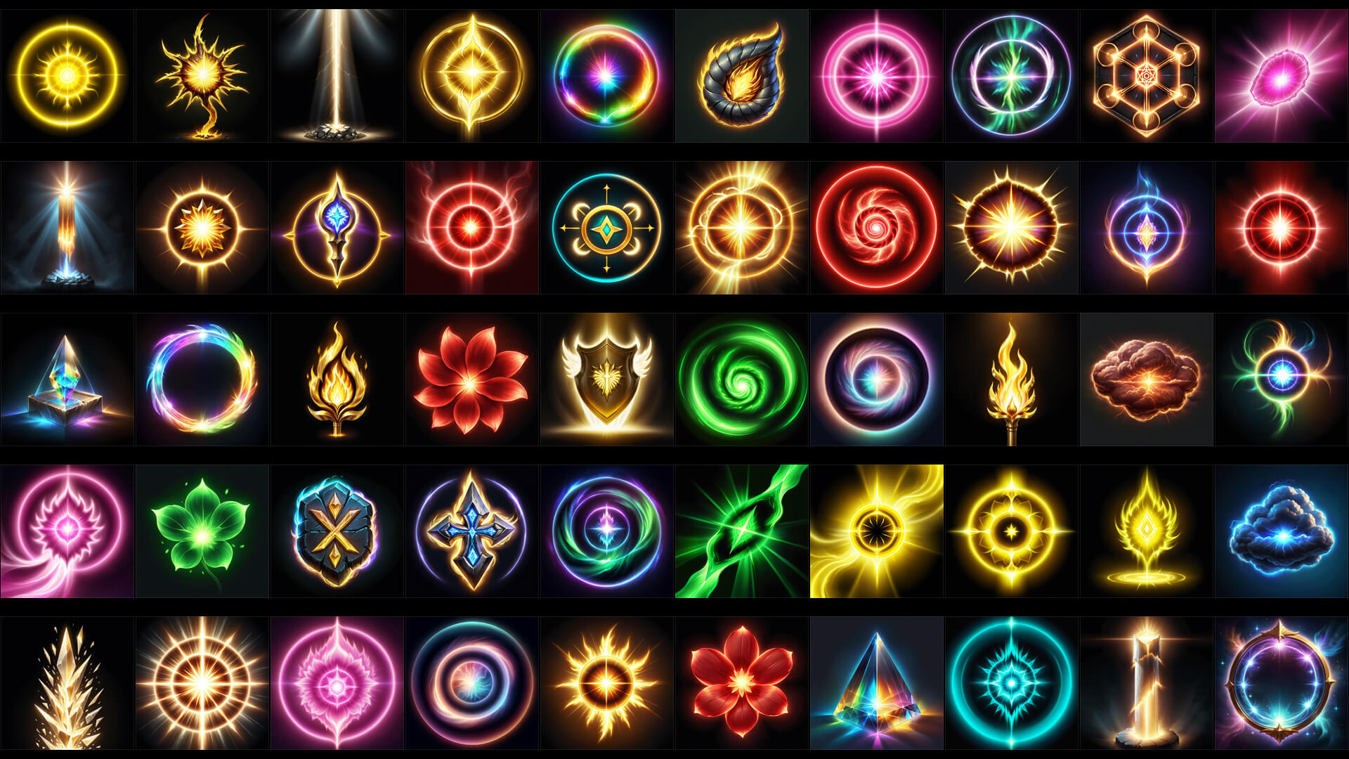 Realistic Magic Spell Icons Mega Bundle3 - 2D Game Asset by AIgameicons