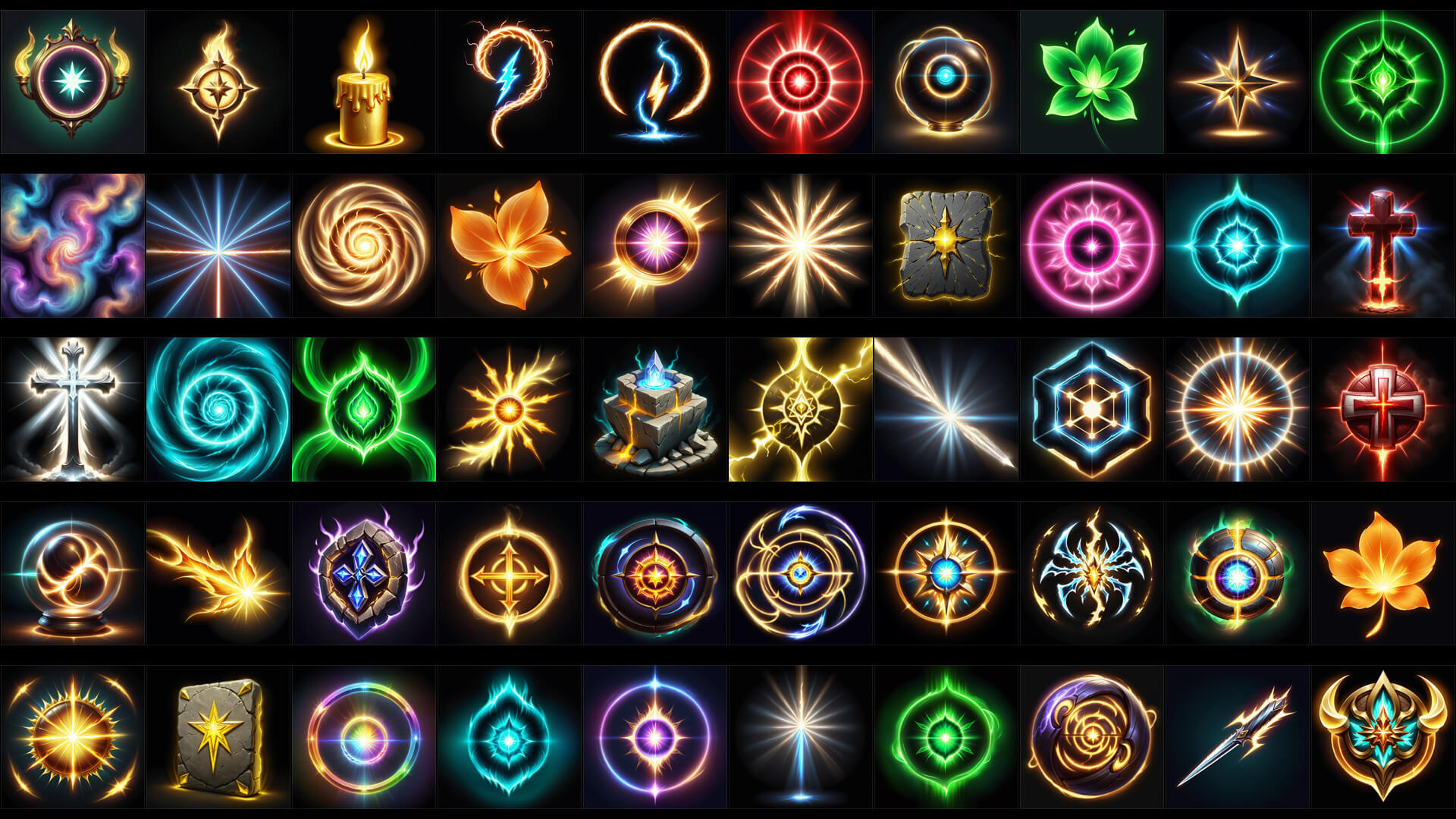 Realistic Magic Spell Icons Mega Bundle3 - 2D Game Asset by AIgameicons