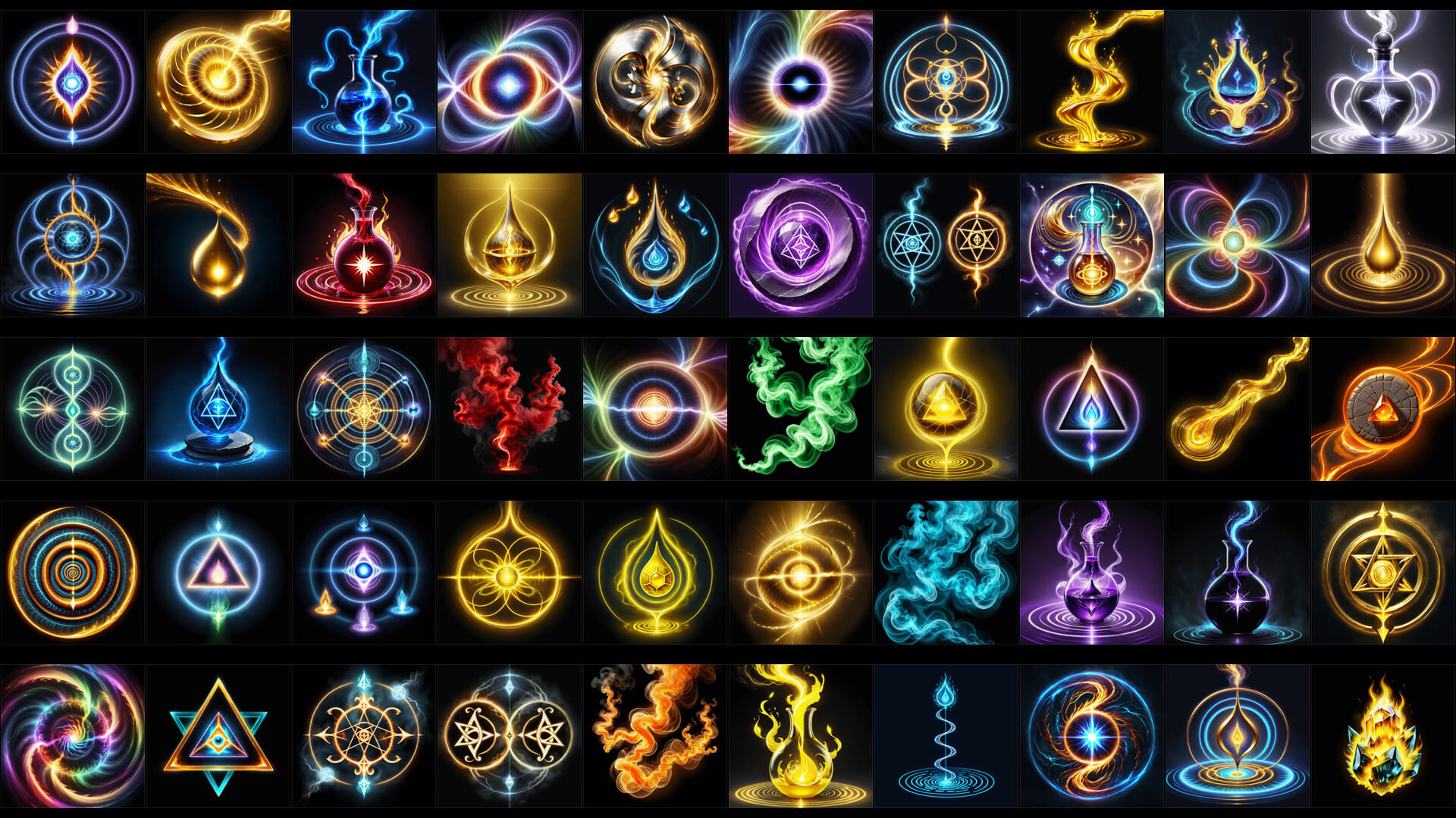 Realistic Magic Spell Icons Mega Bundle3 - 2D Game Asset by AIgameicons