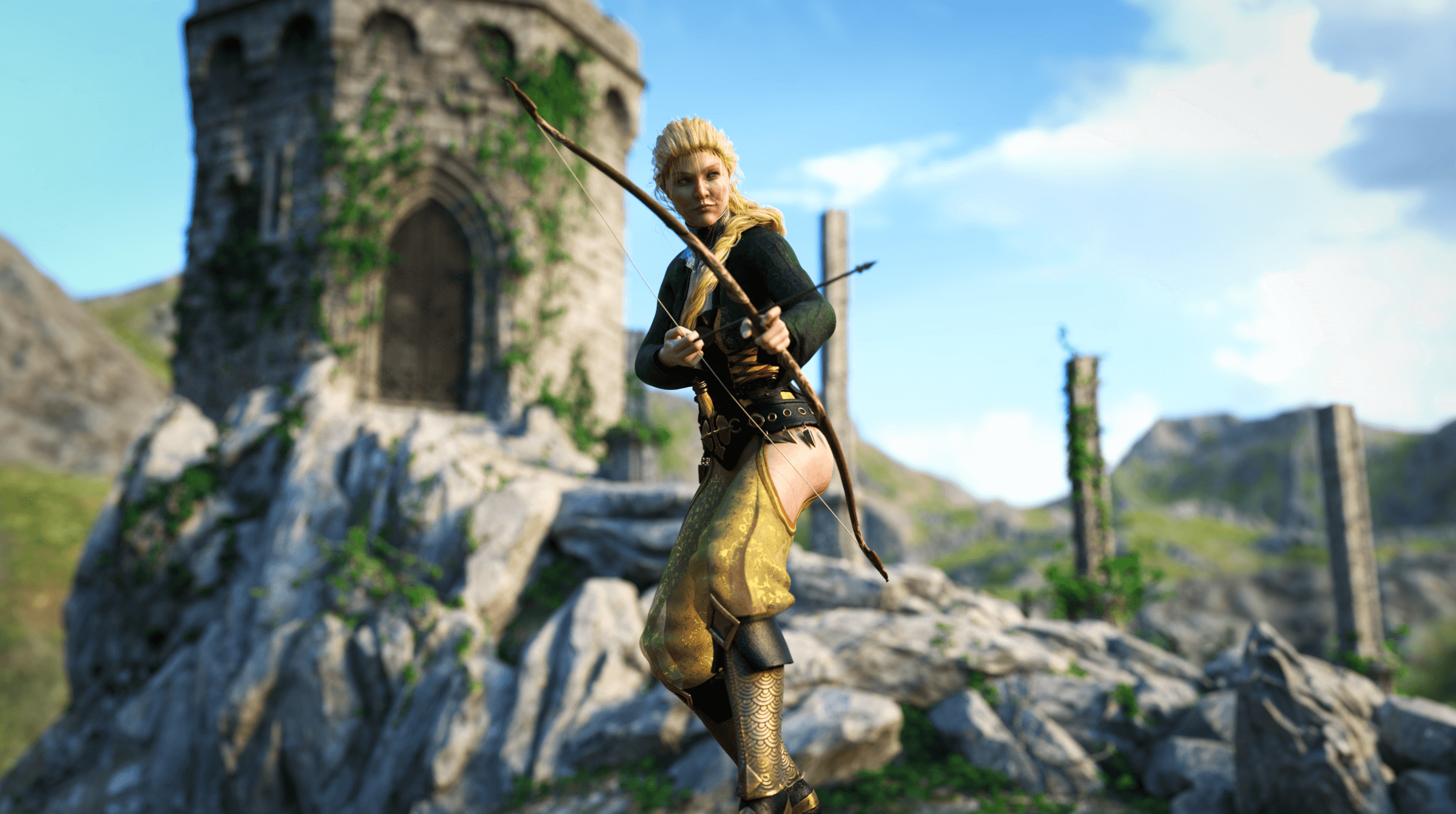 Birgitte Silverbow 3D Render, Digital Art by Ainuk3DRender