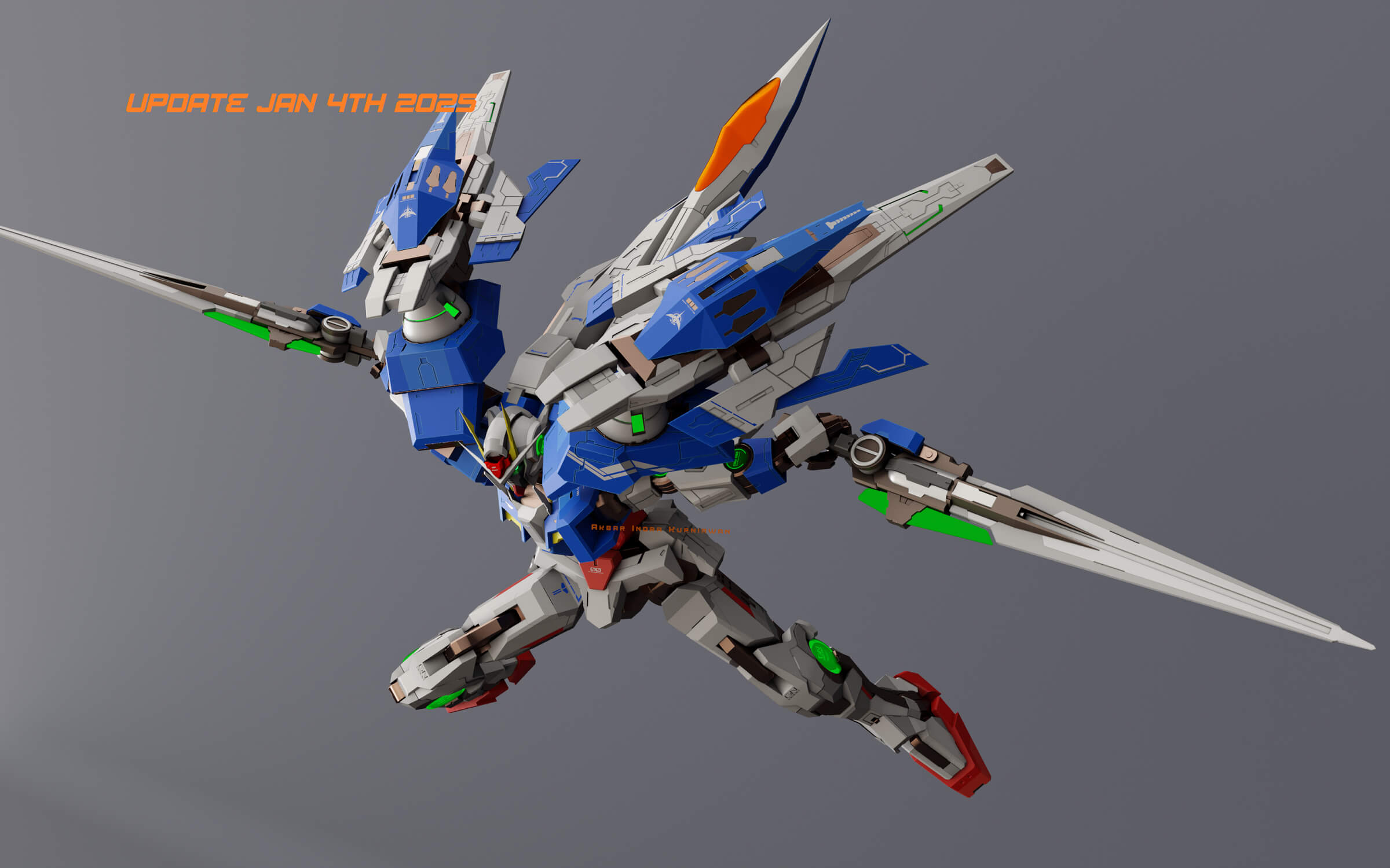 00 Raiser Gundam - Rigged 3D Model by Akbar_Indra