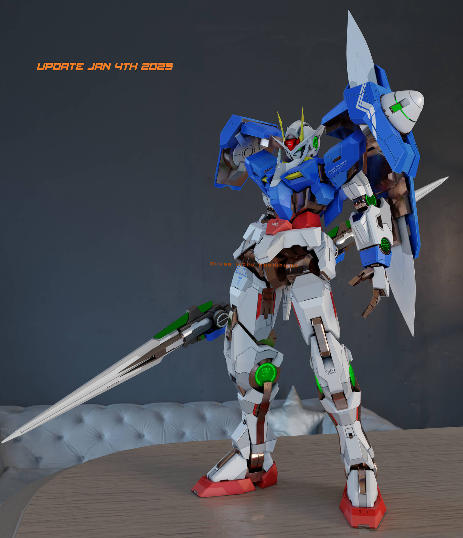 00 Raiser Gundam - Rigged 3D Model by Akbar_Indra