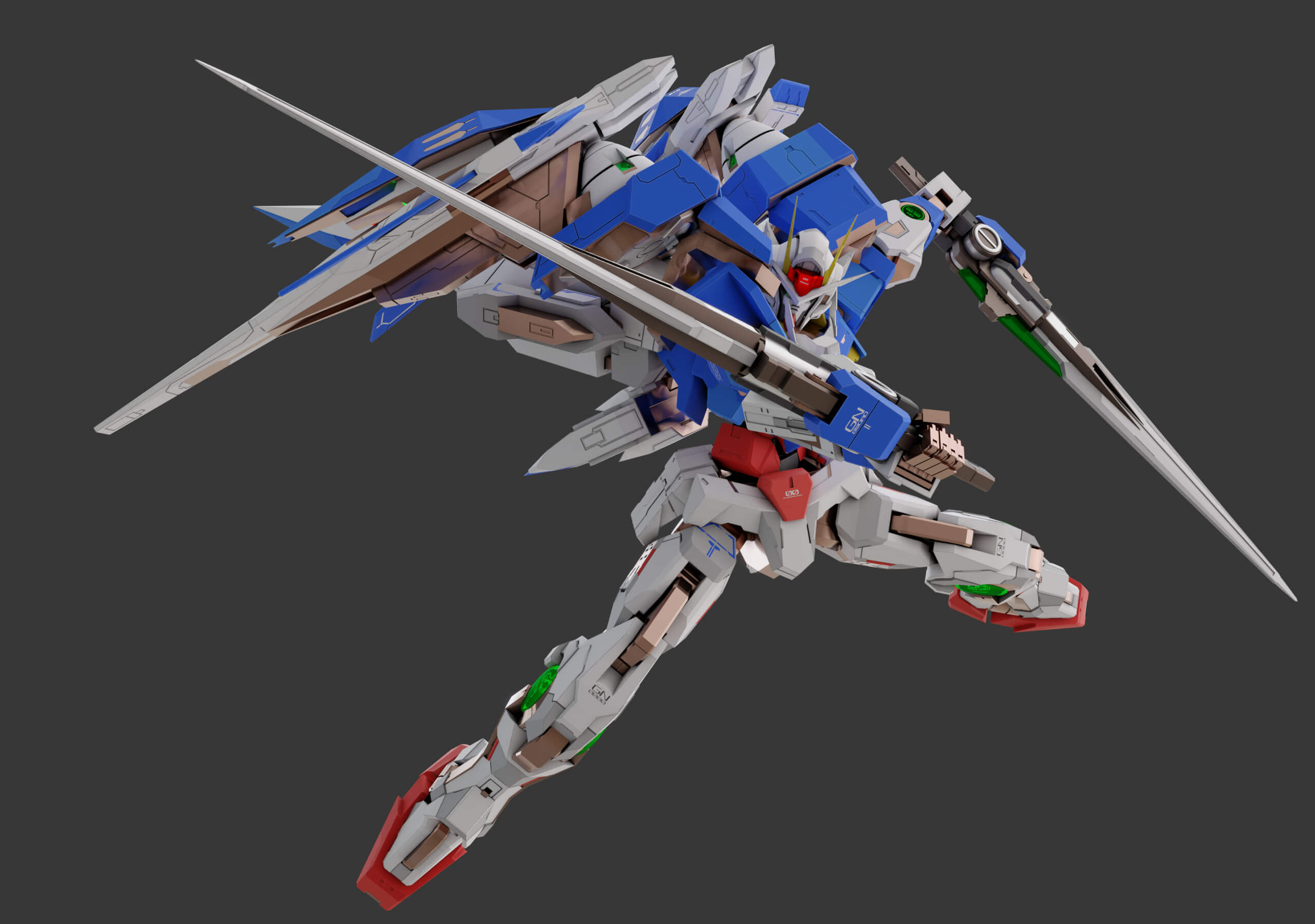 00 Raiser Gundam - Rigged 3D Model by Akbar_Indra