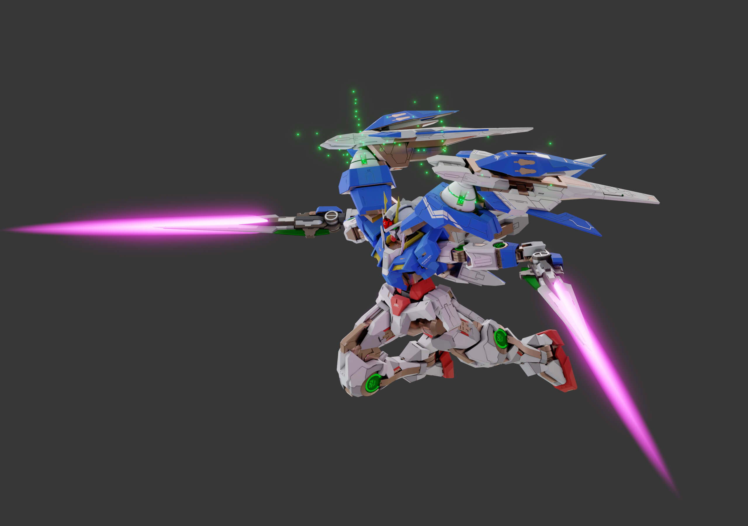 00 Raiser Gundam - Rigged 3D Model by Akbar_Indra