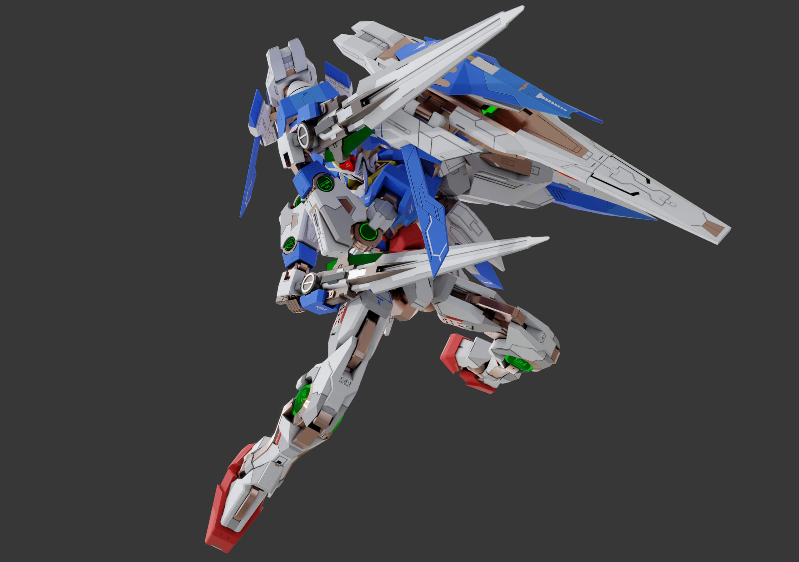 00 Raiser Gundam - Rigged 3D Model by Akbar_Indra