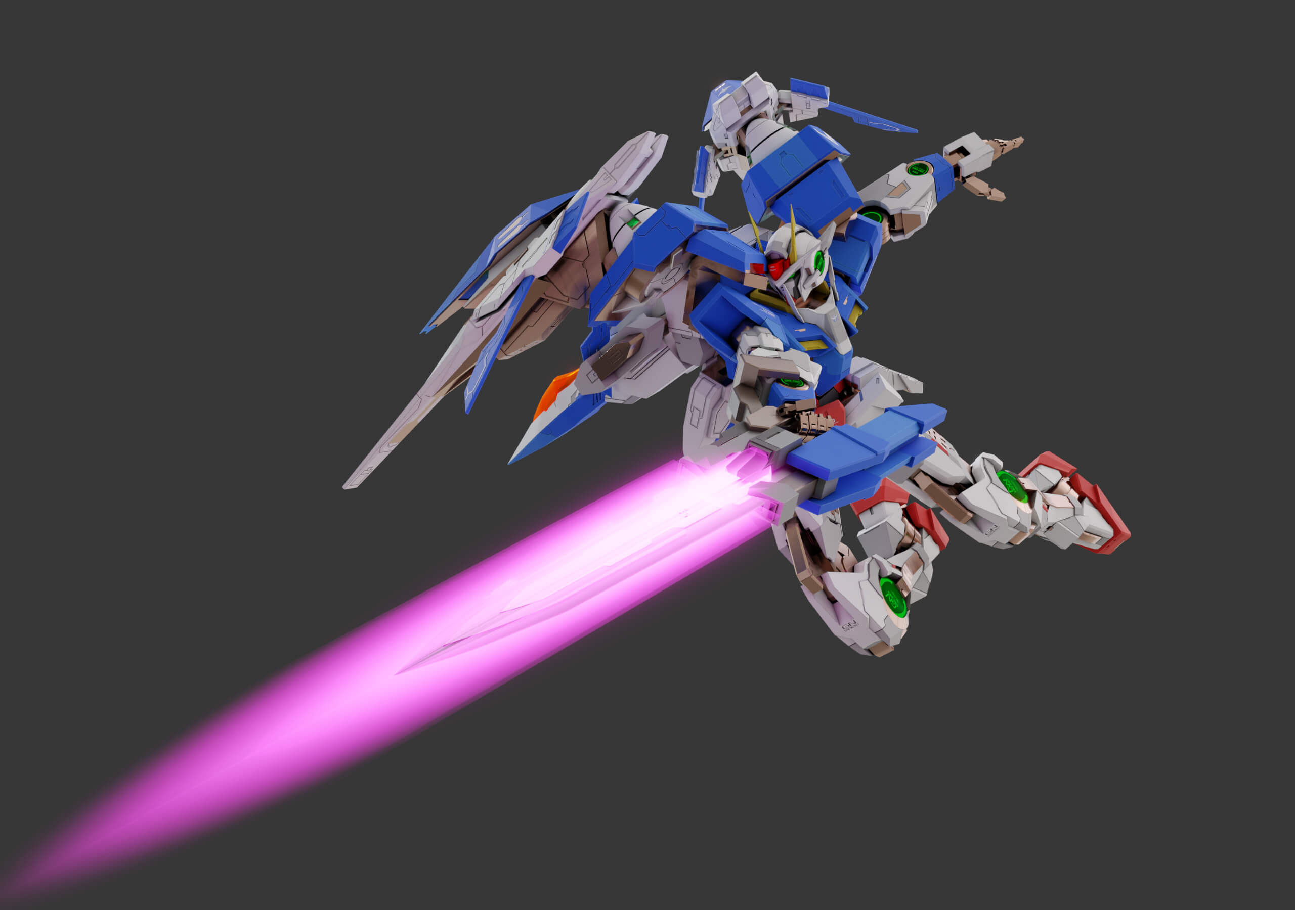 00 Raiser Gundam - Rigged 3D Model by Akbar_Indra