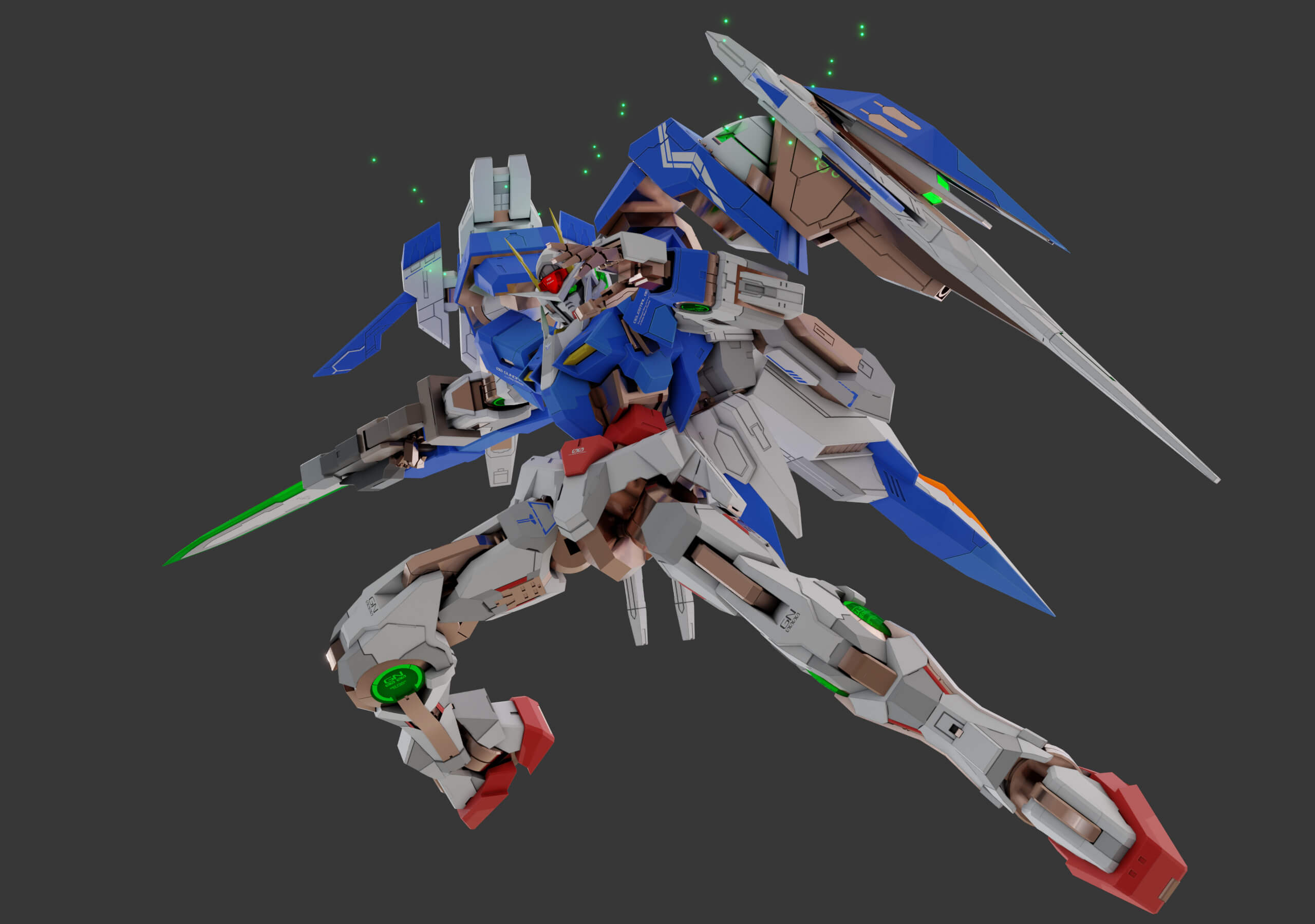 00 Raiser Gundam - Rigged 3D Model by Akbar_Indra