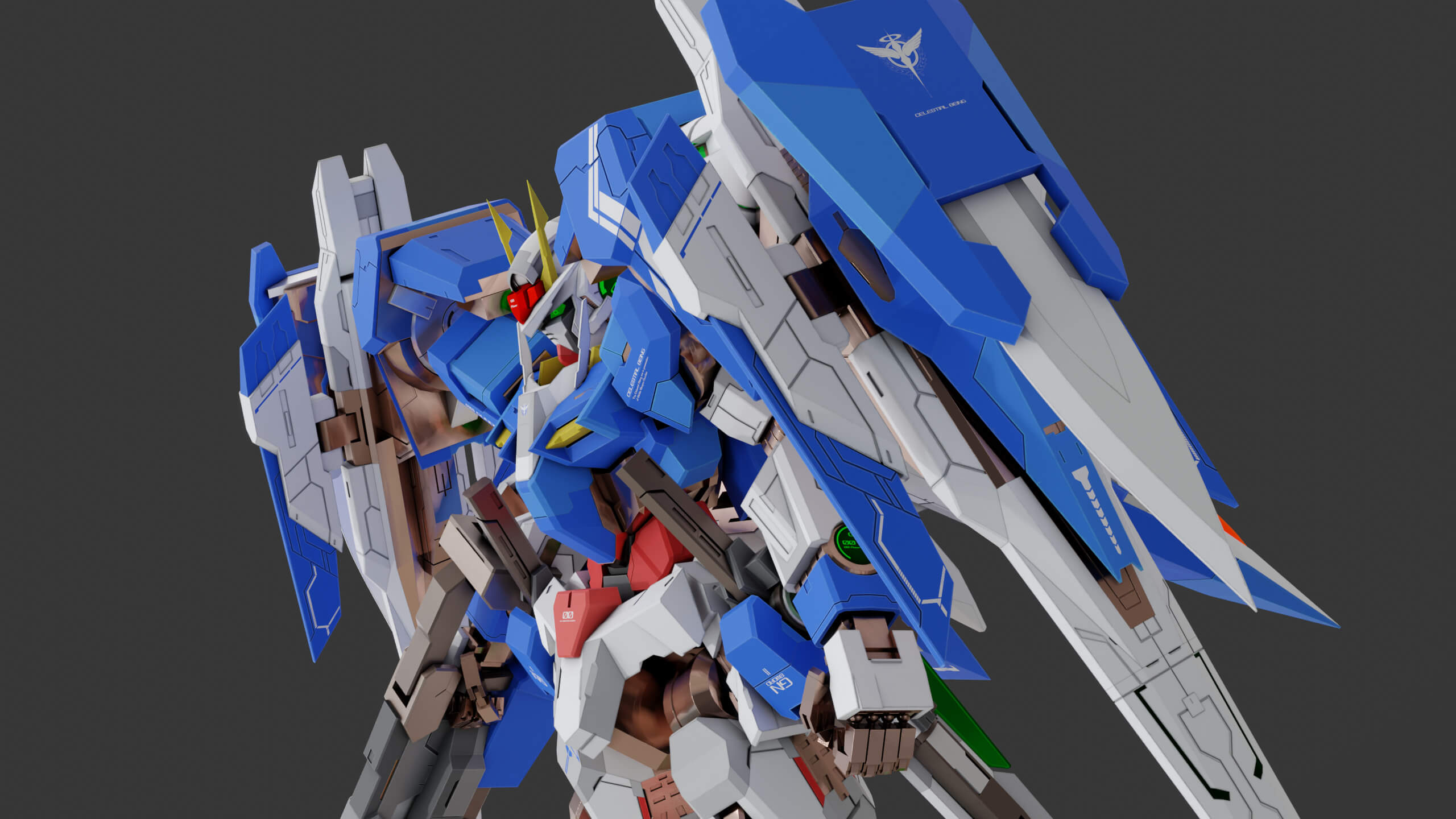 00 Raiser Gundam - Rigged 3D Model by Akbar_Indra