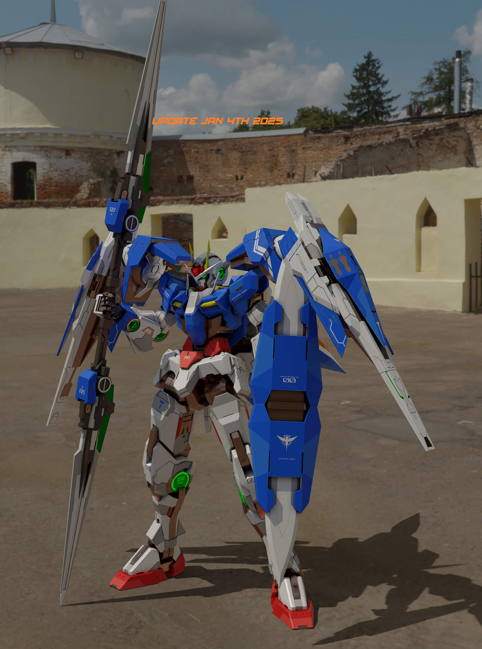 00 Raiser Gundam - Rigged 3D Model by Akbar_Indra