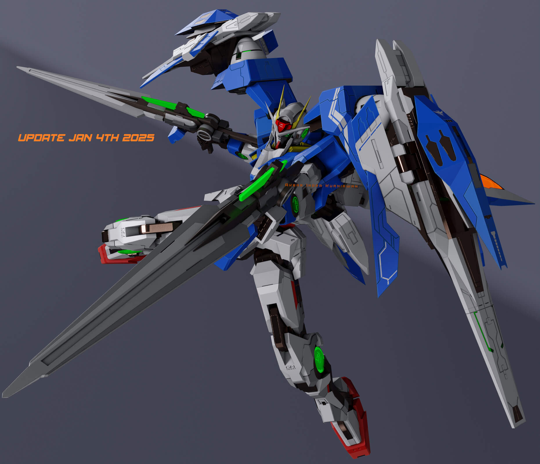 00 Raiser Gundam - Rigged 3D Model by Akbar_Indra