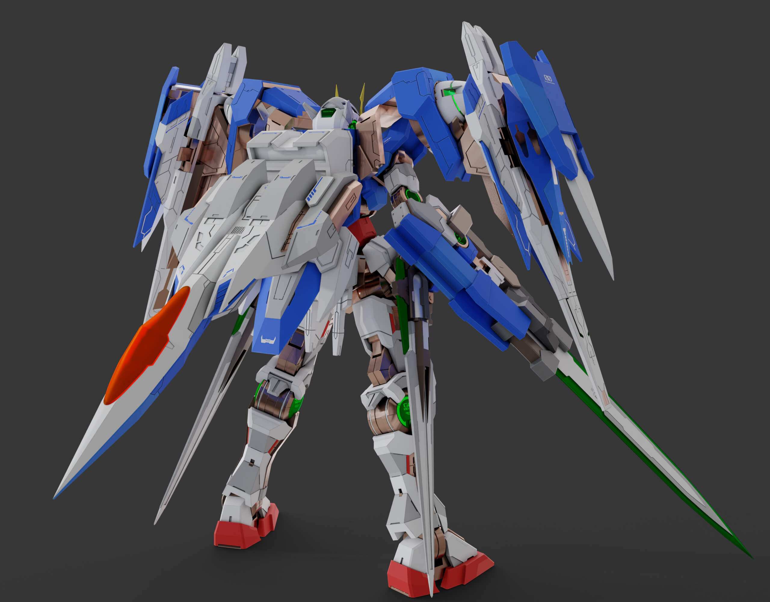 00 Raiser Gundam - Rigged 3D Model by Akbar_Indra