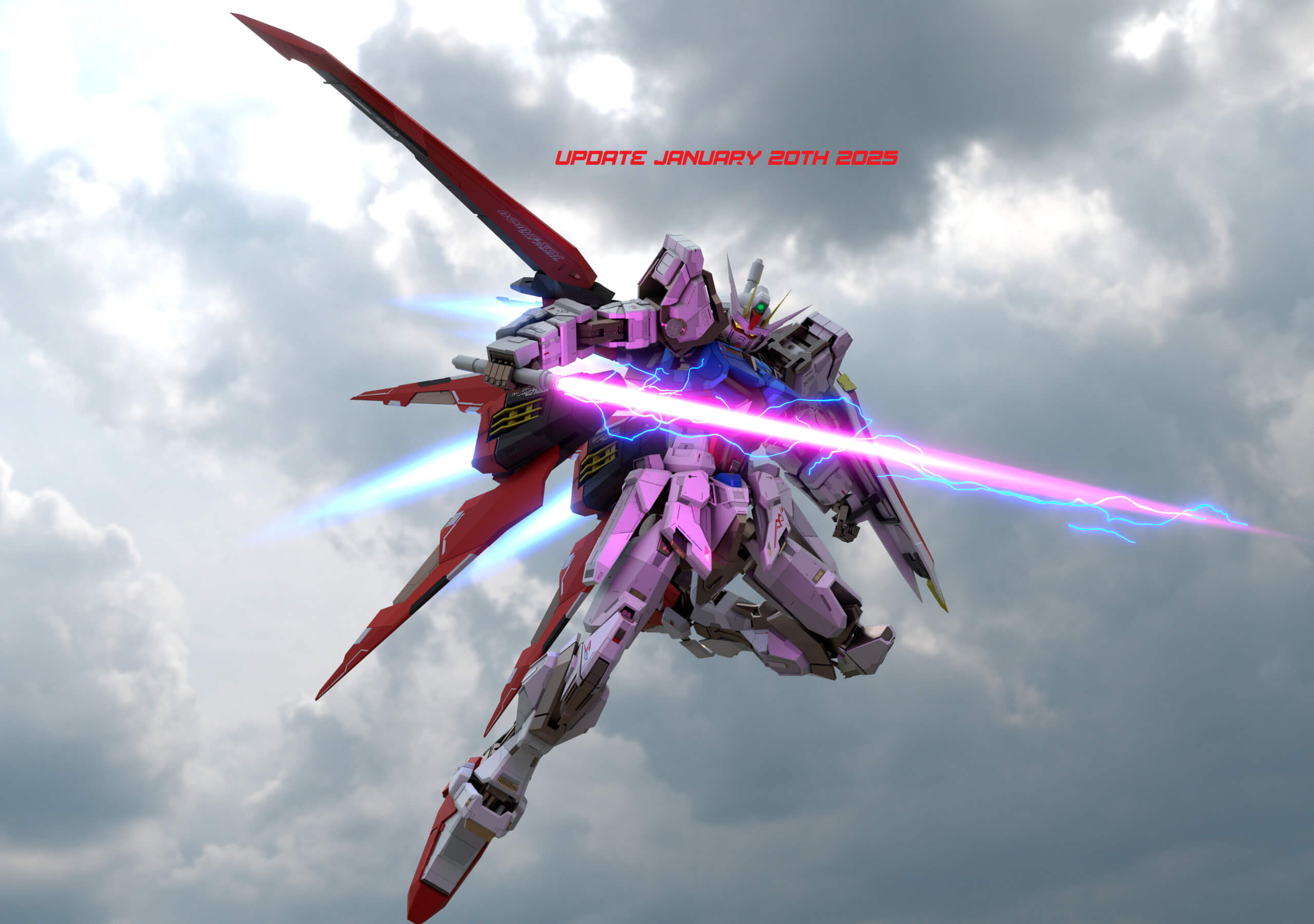 3 in 1 Aile Sword Launcher Strike Gundam Remake - Rigged 3D Model by ...