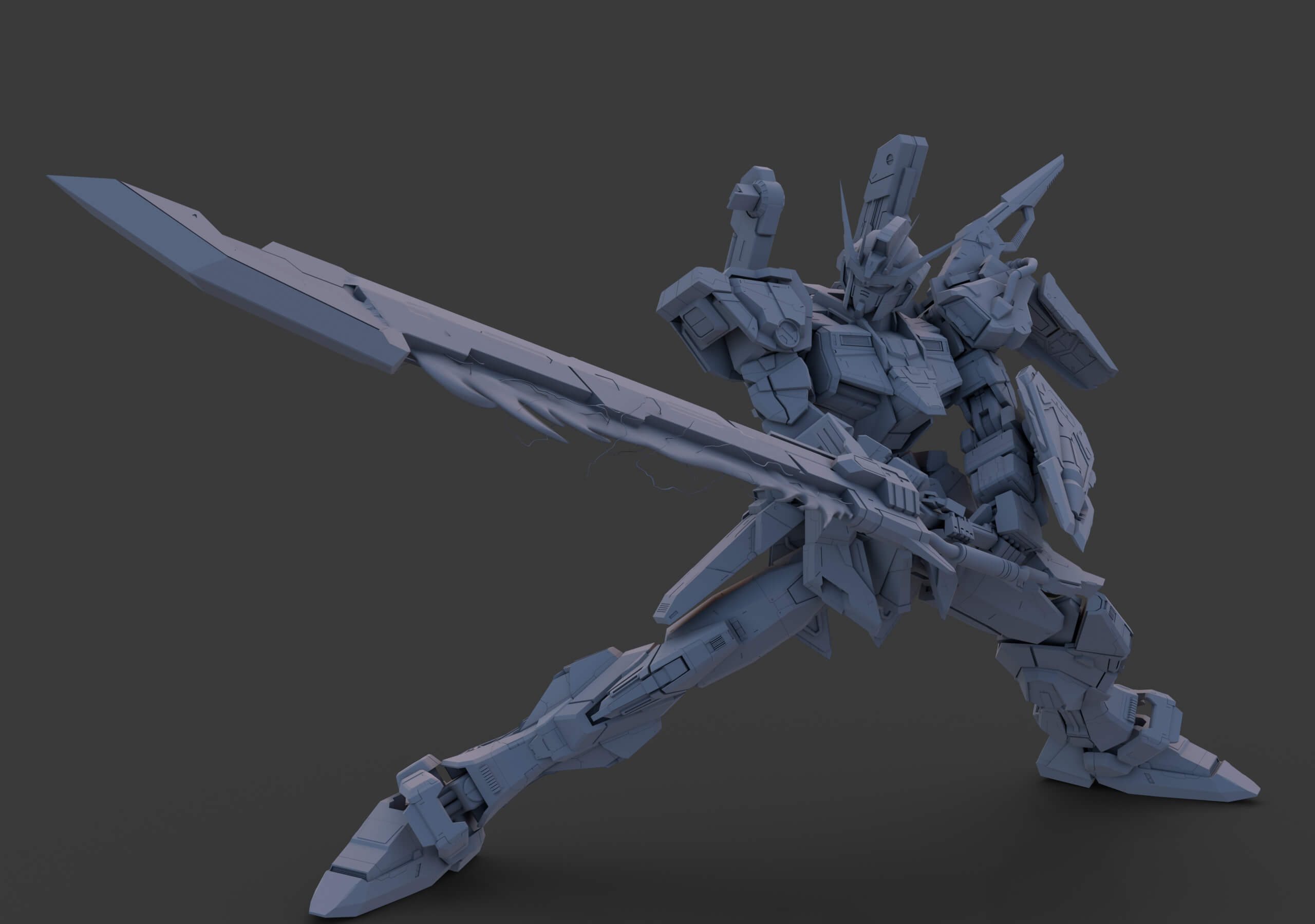 3 in 1 Aile Sword Launcher Strike Gundam Remake - Rigged 3D Model by ...
