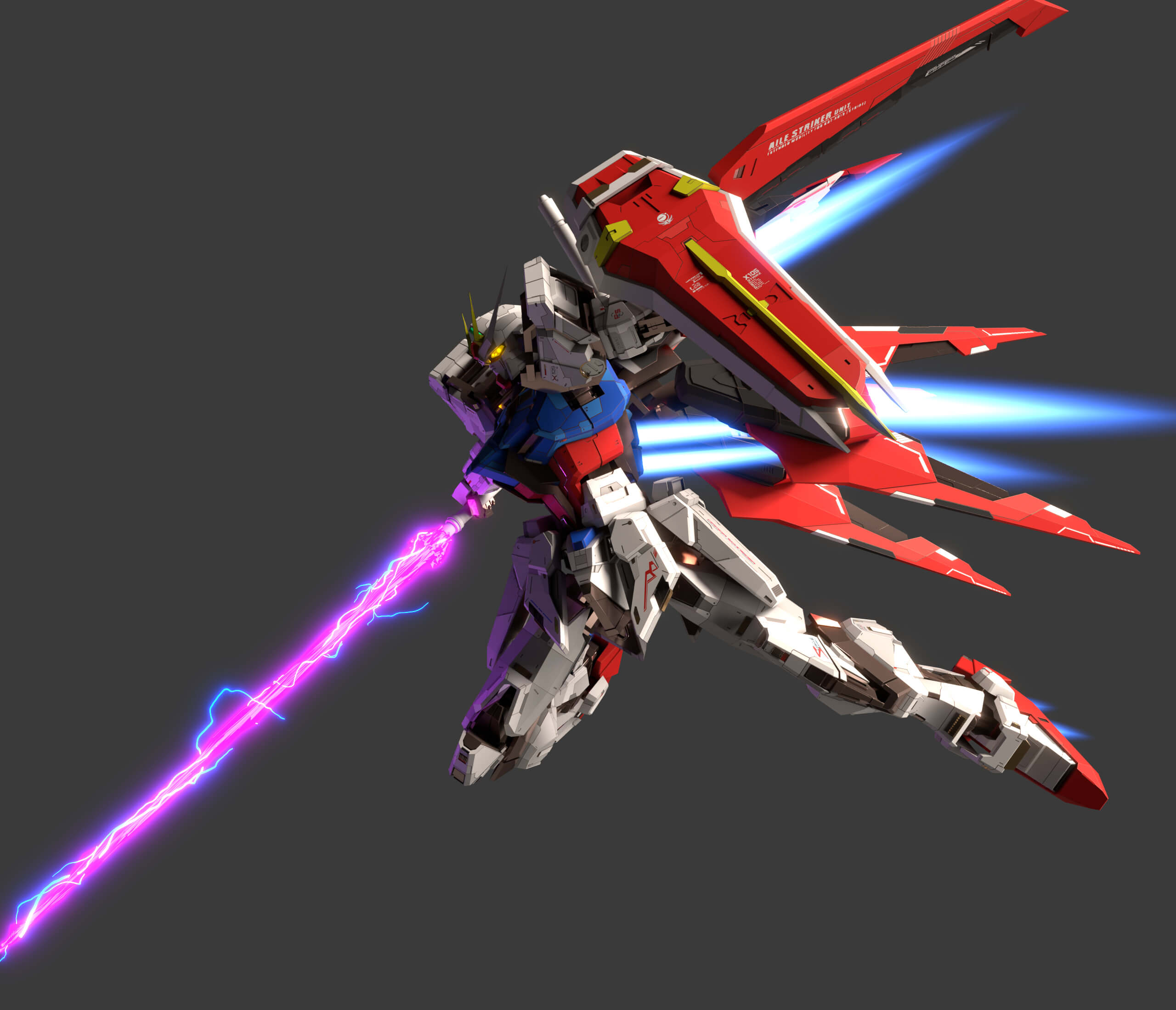 3 in 1 Aile Sword Launcher Strike Gundam Remake - Rigged 3D Model by ...