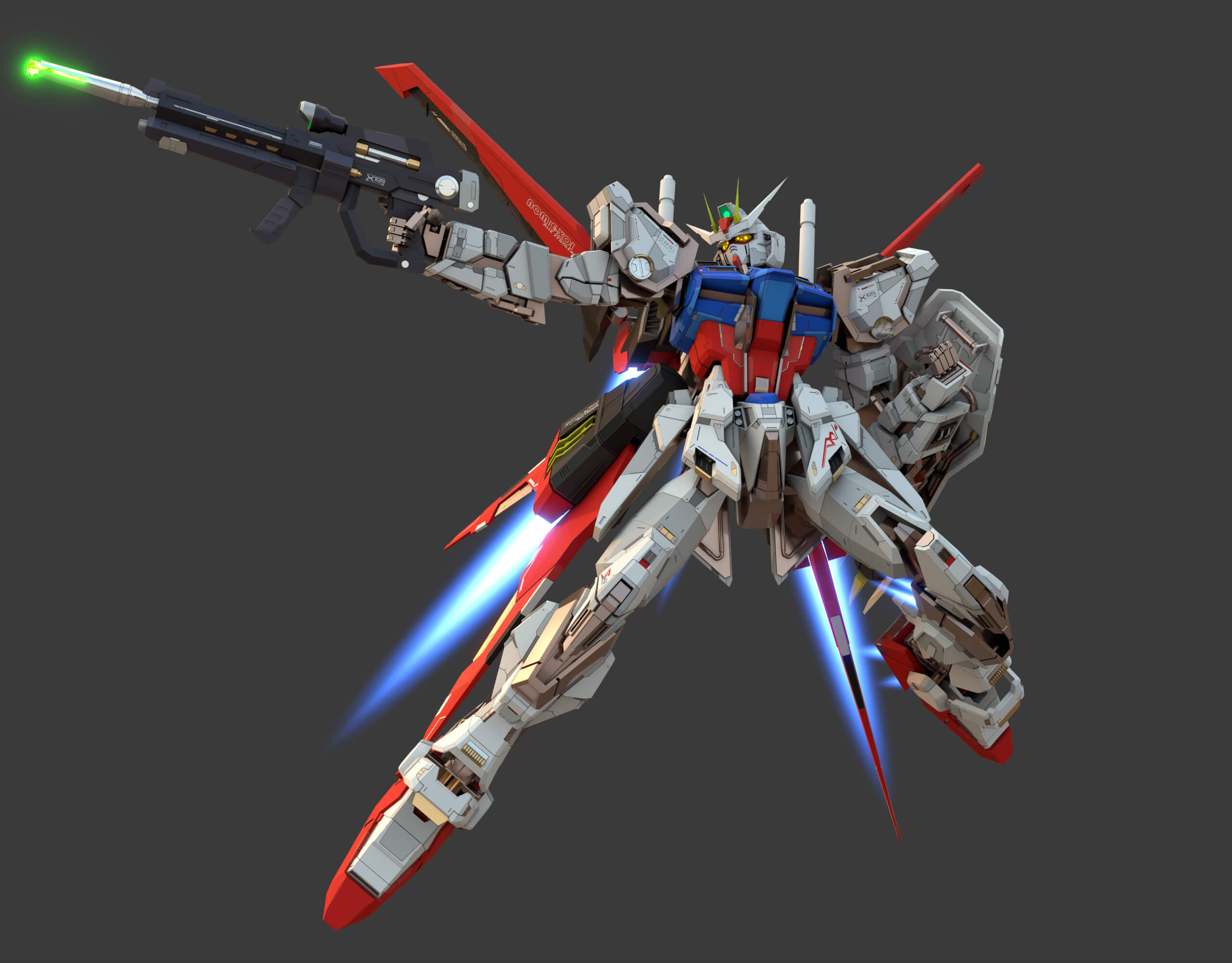 Aile Strike Gundam Remake - Rigged 3D Model by Akbar_Indra