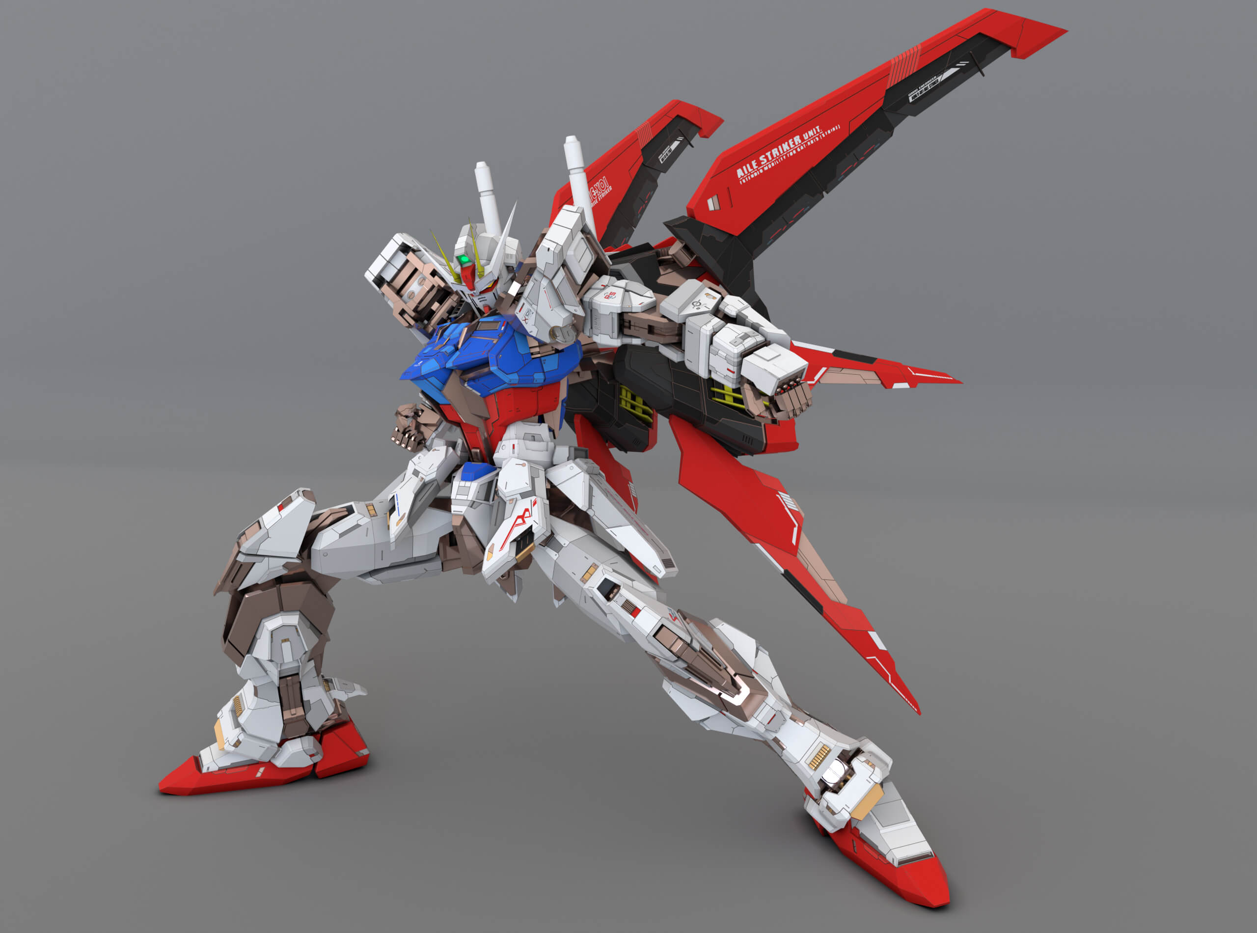 Aile Strike Gundam Remake - Rigged 3D Model by Akbar_Indra