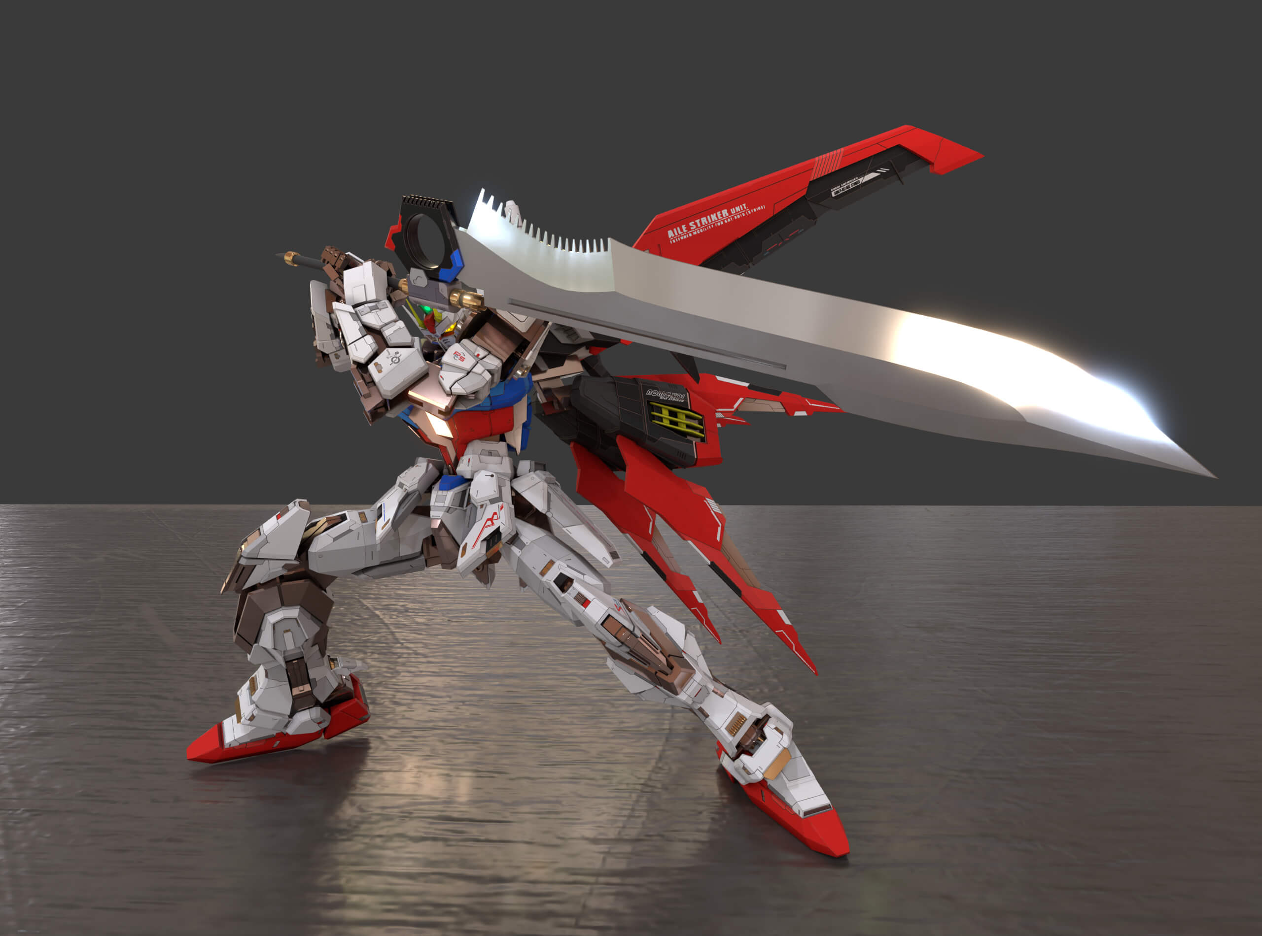 Aile Strike Gundam Remake - Rigged 3D Model by Akbar_Indra