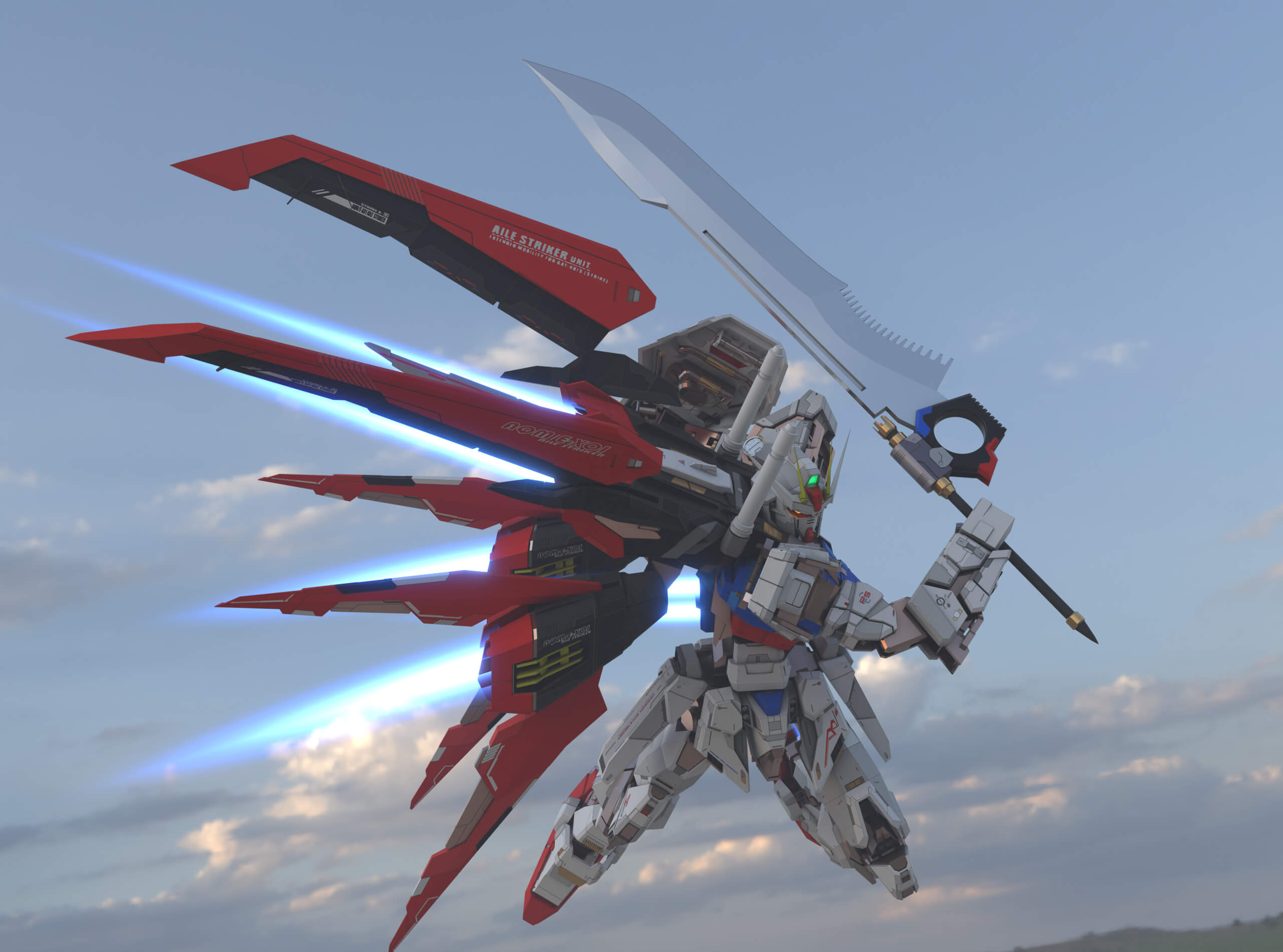 Aile Strike Gundam Remake - Rigged 3D Model by Akbar_Indra