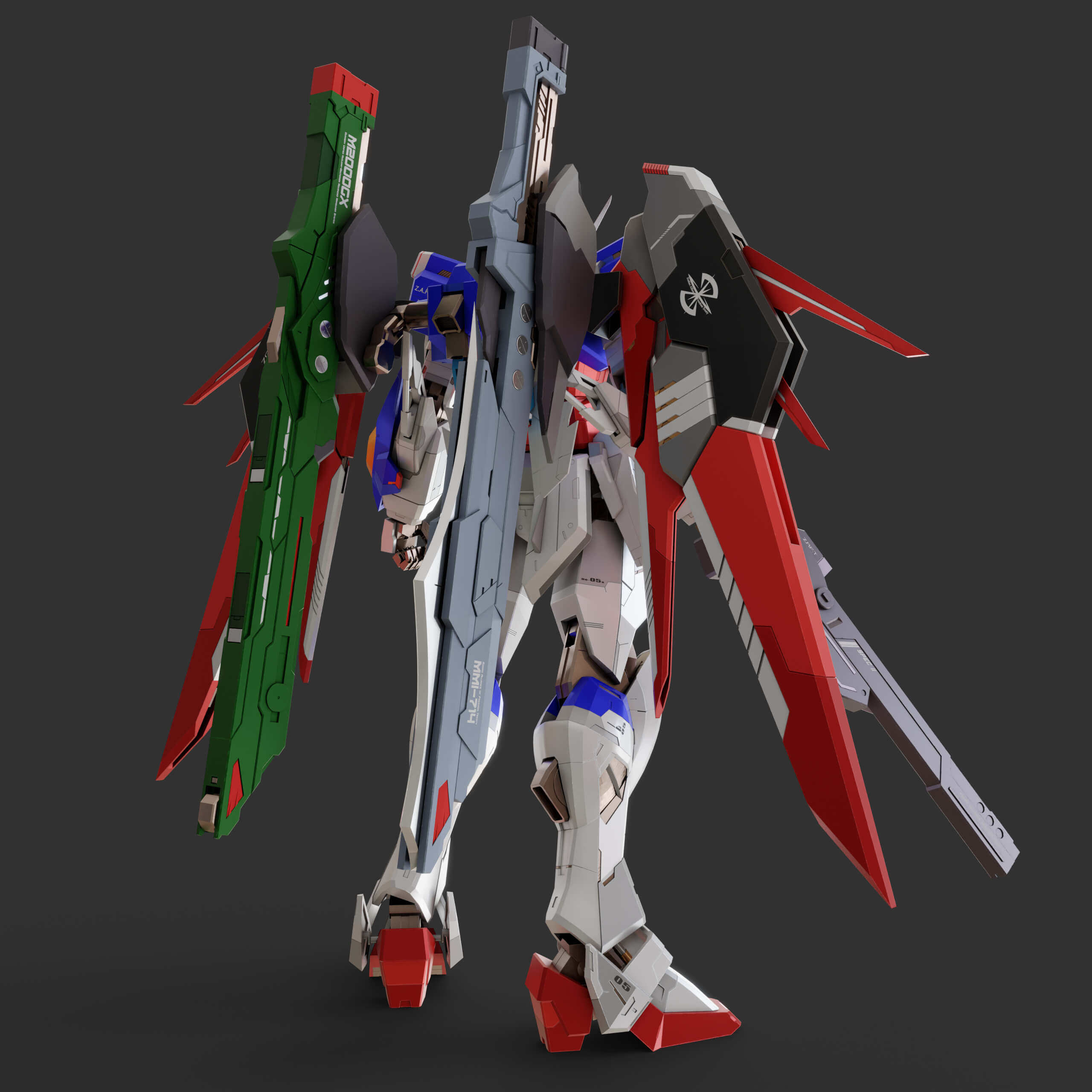 Destiny Impulse Gundam Custom - Rigged 3D Model by Akbar_Indra