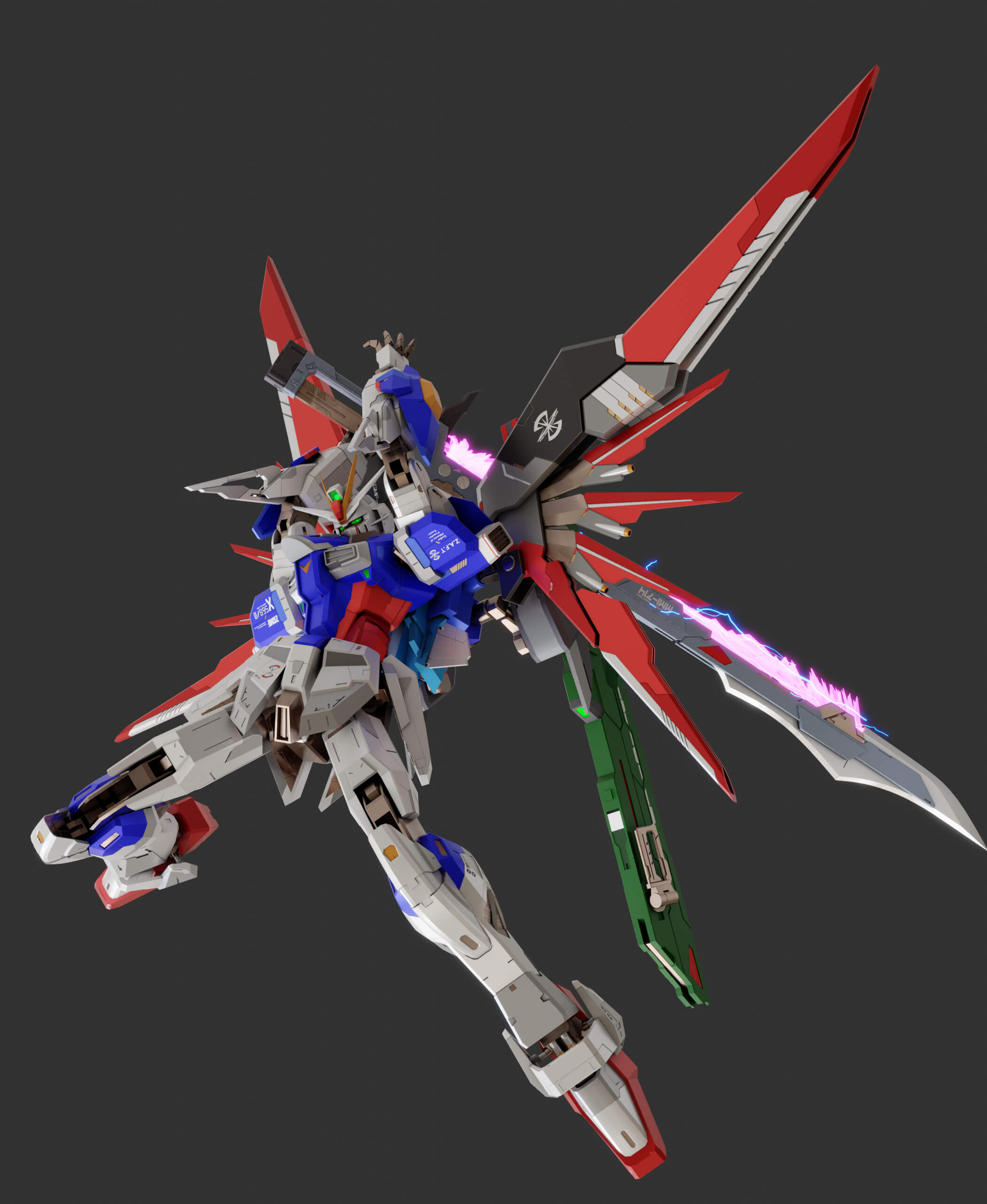Destiny Impulse Gundam Custom - Rigged 3D Model by Akbar_Indra