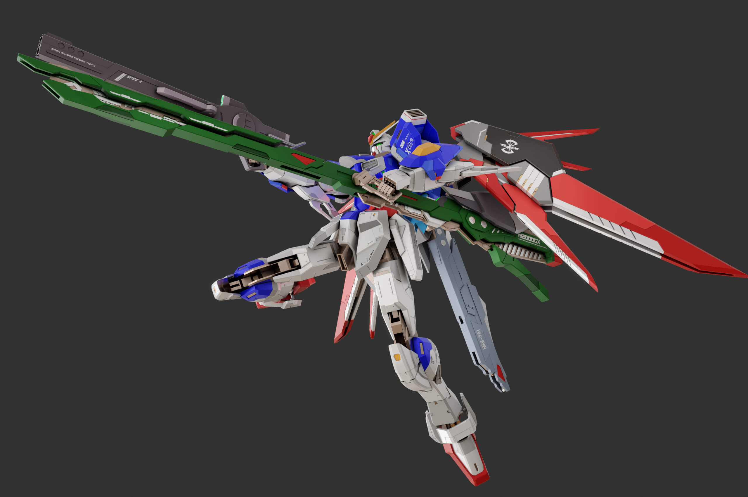 Destiny Impulse Gundam Custom - Rigged 3D Model by Akbar_Indra