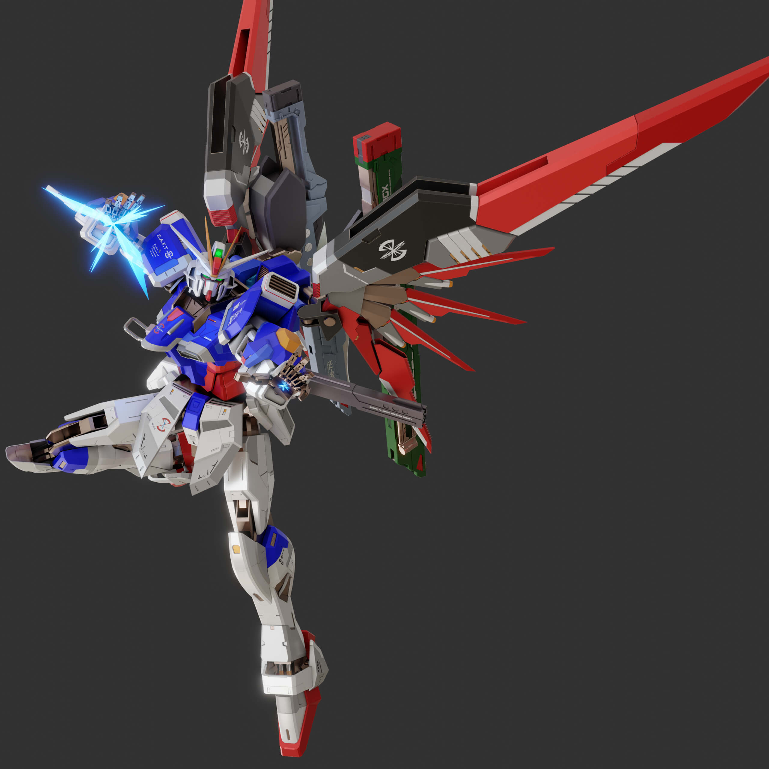 Destiny Impulse Gundam Custom - Rigged 3D Model by Akbar_Indra