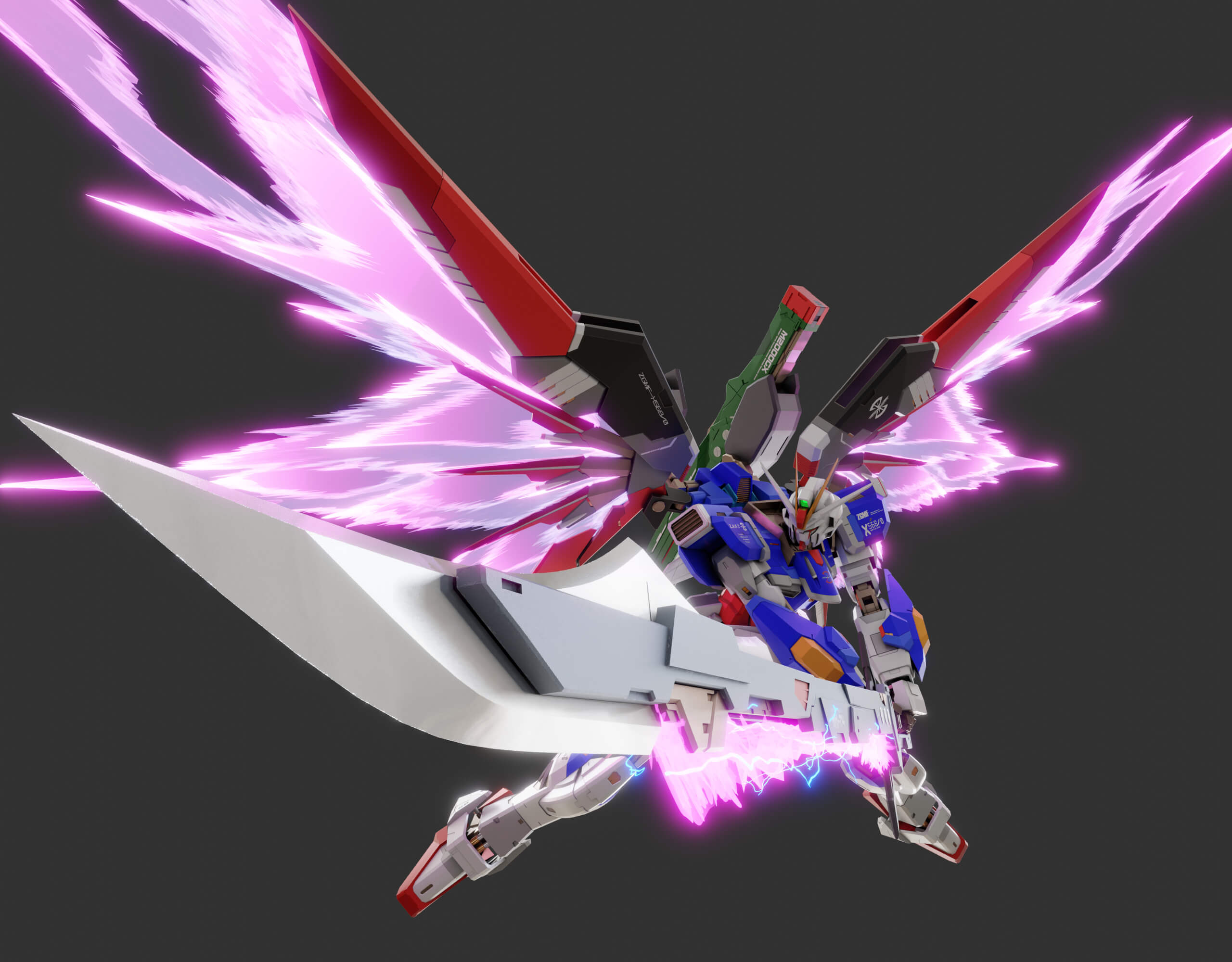 Destiny Impulse Gundam Custom - Rigged 3D Model by Akbar_Indra