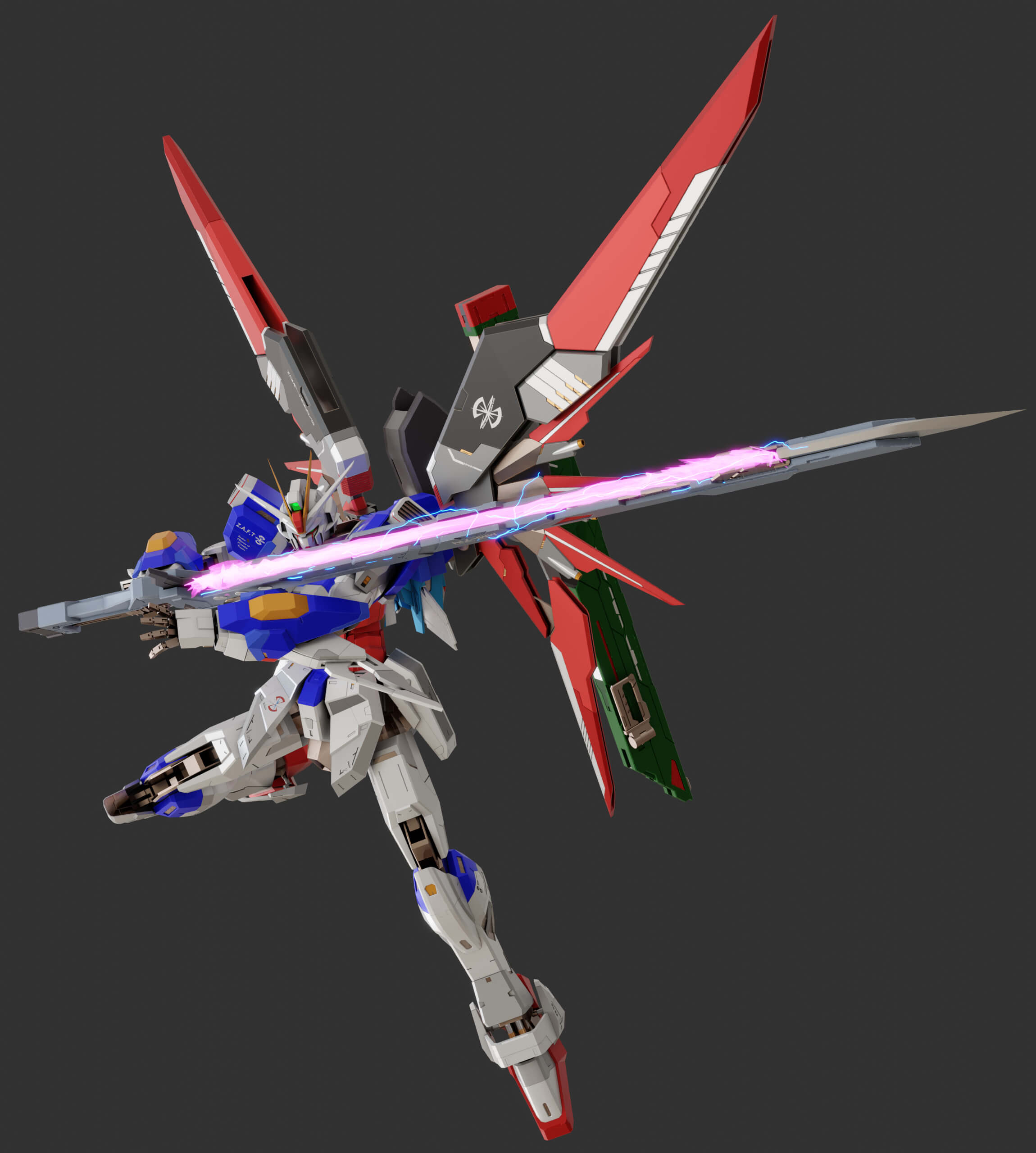 Destiny Impulse Gundam Custom - Rigged 3D Model by Akbar_Indra