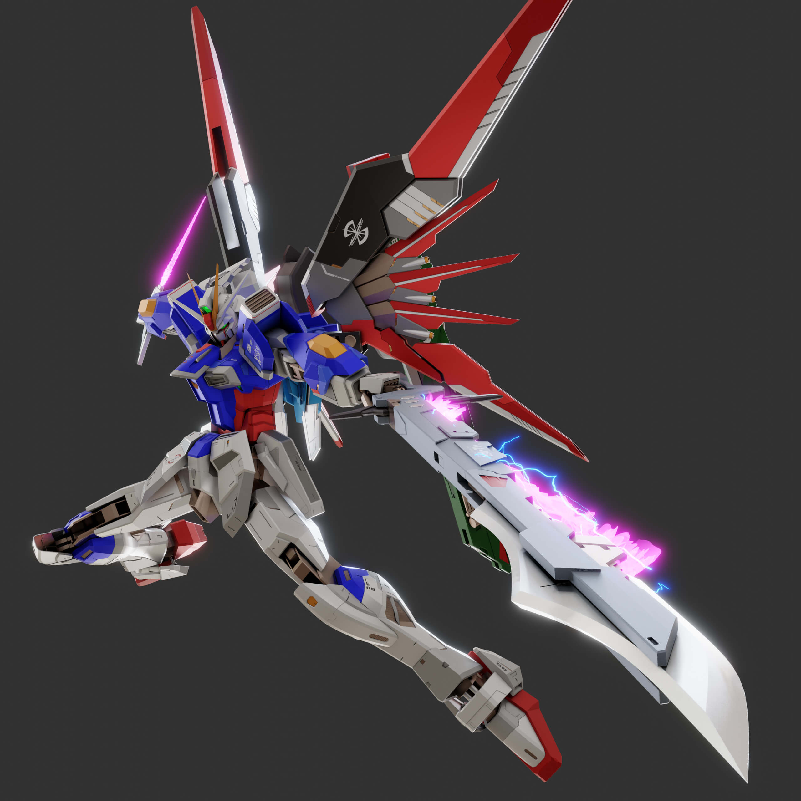 Destiny Impulse Gundam Custom - Rigged 3D Model by Akbar_Indra
