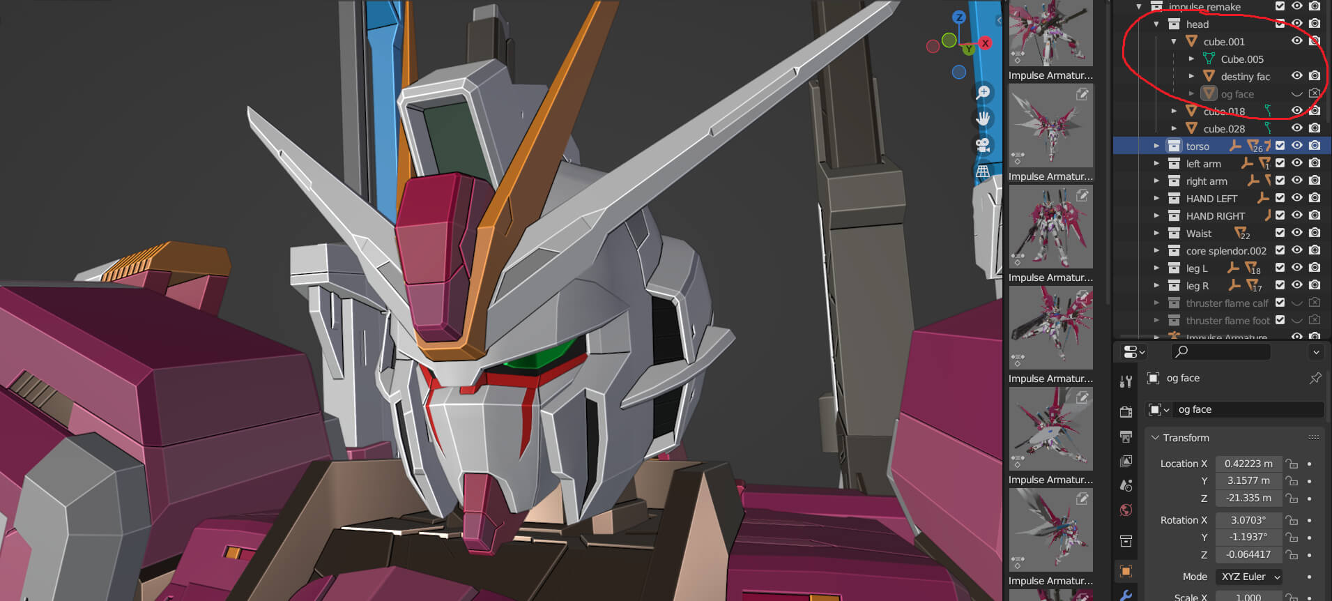 Destiny Impulse Gundam - 3D Model by Akbar_Indra