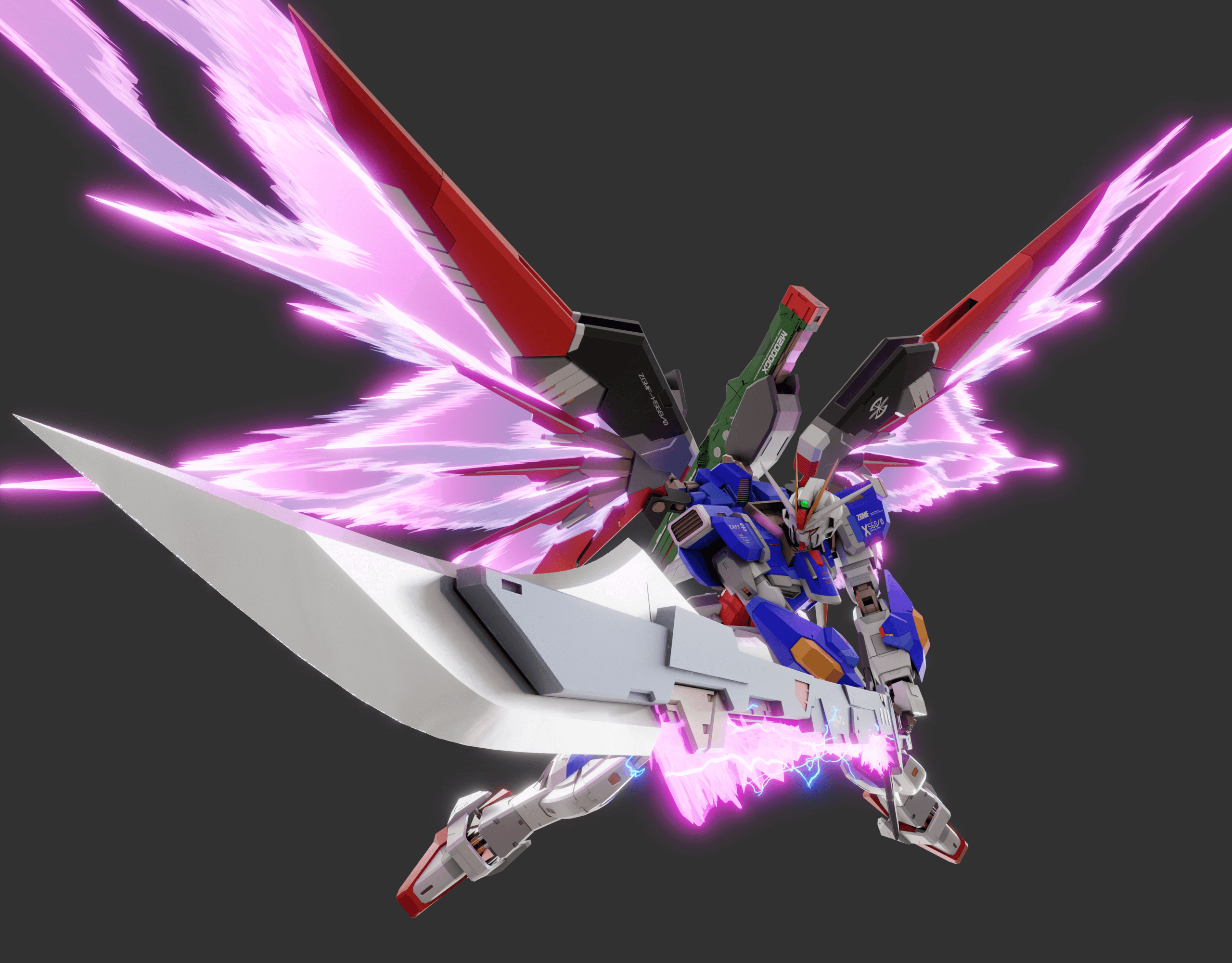 Destiny Impulse Gundam Custom 3D Render by Akbar_Indra