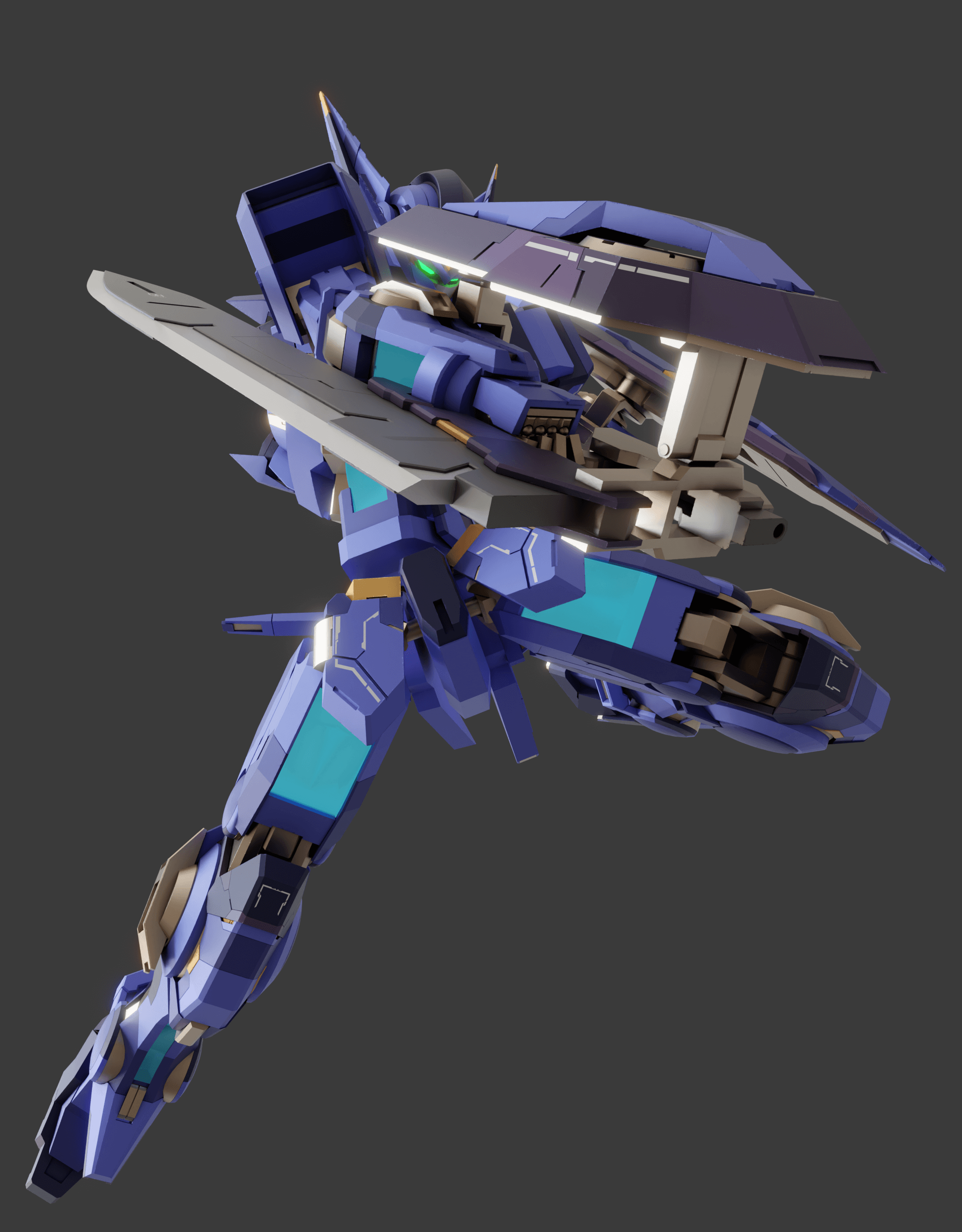 Gundam Astrea Type F Graham Ver. 3D Render by Akbar_Indra