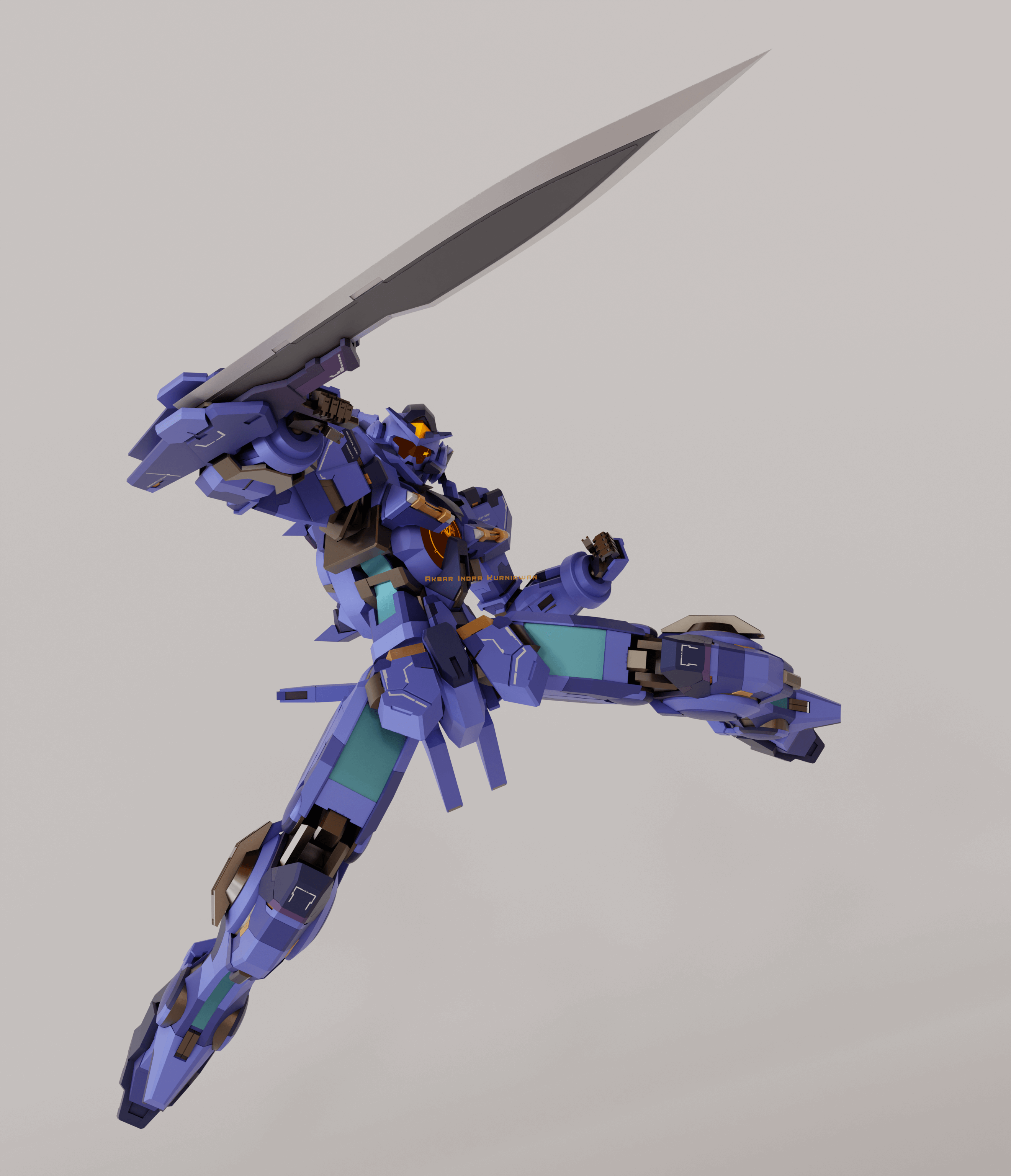 Gundam Astrea Type F Graham Ver. 3D Render by Akbar_Indra