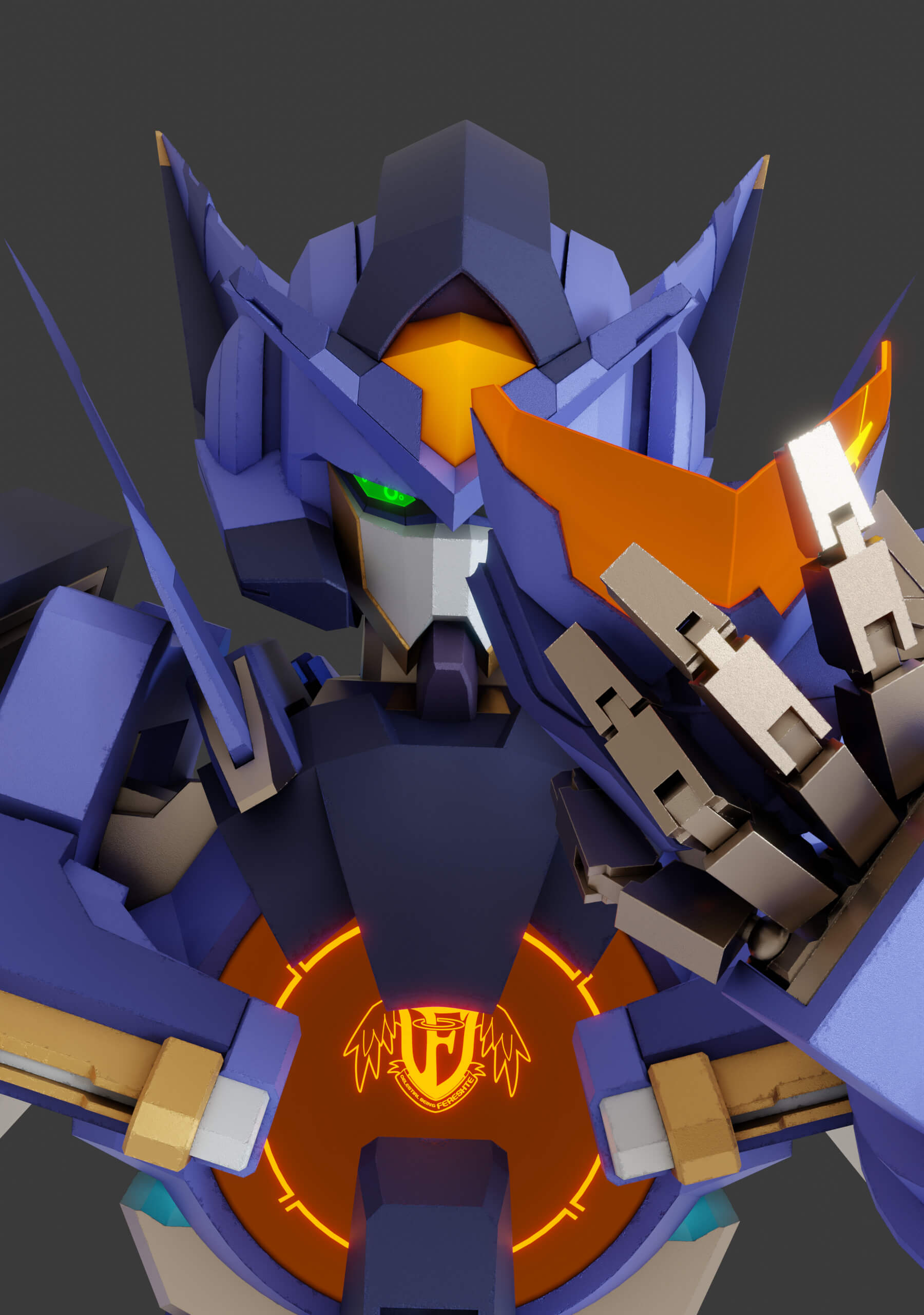 Gundam Astraea Type F Graham Ver - Rigged 3D Model by Akbar_Indra